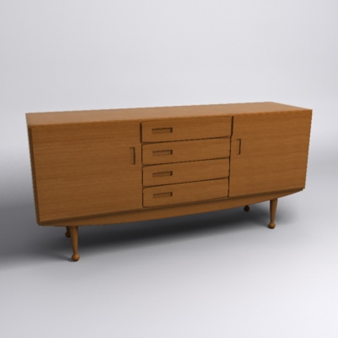 3d Model Danish Modern Sideboard