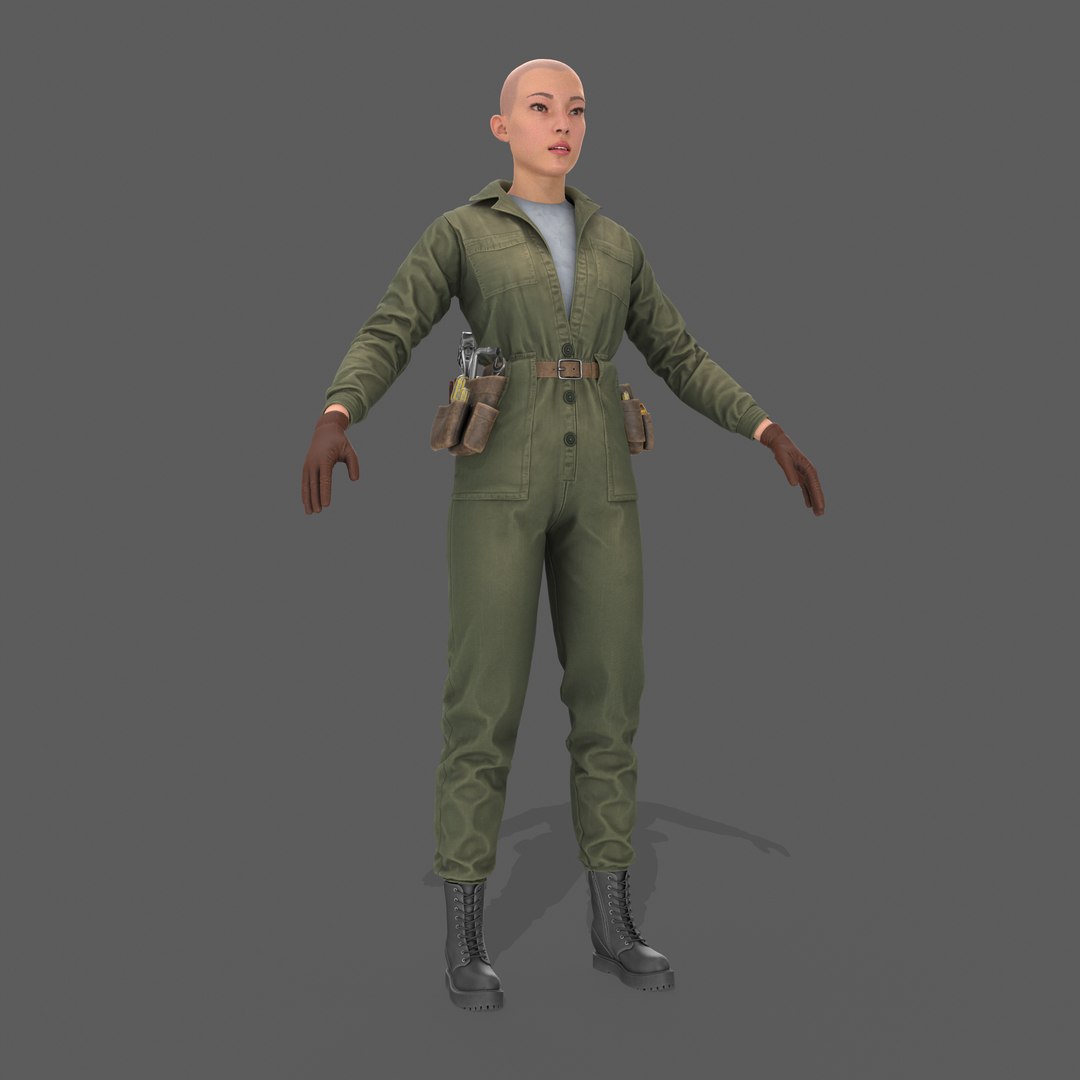 Asian Female Worker 3D model - TurboSquid 1963001