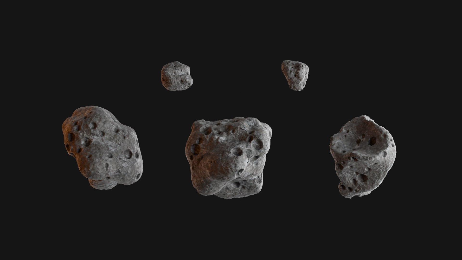 Detailed asteroid space rocks high-poly set 2 3D model - TurboSquid 2101471