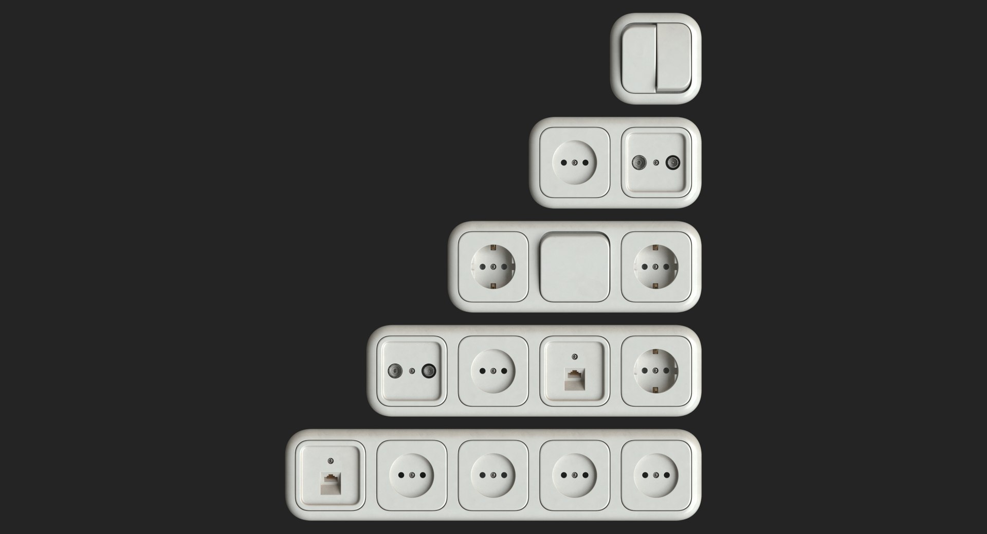 3D Realistic Light Switches Electrical - TurboSquid 1308040