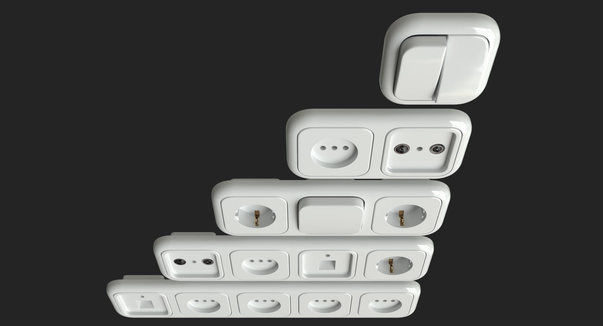 3D Realistic Light Switches Electrical - TurboSquid 1308040