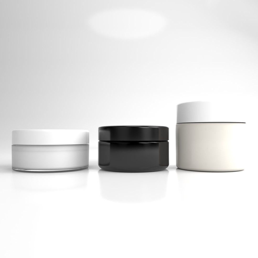 3D Set Of 3 Cosmetic Jar Boxes 3D Model- FBX-3DS-DWG - TurboSquid 2146178