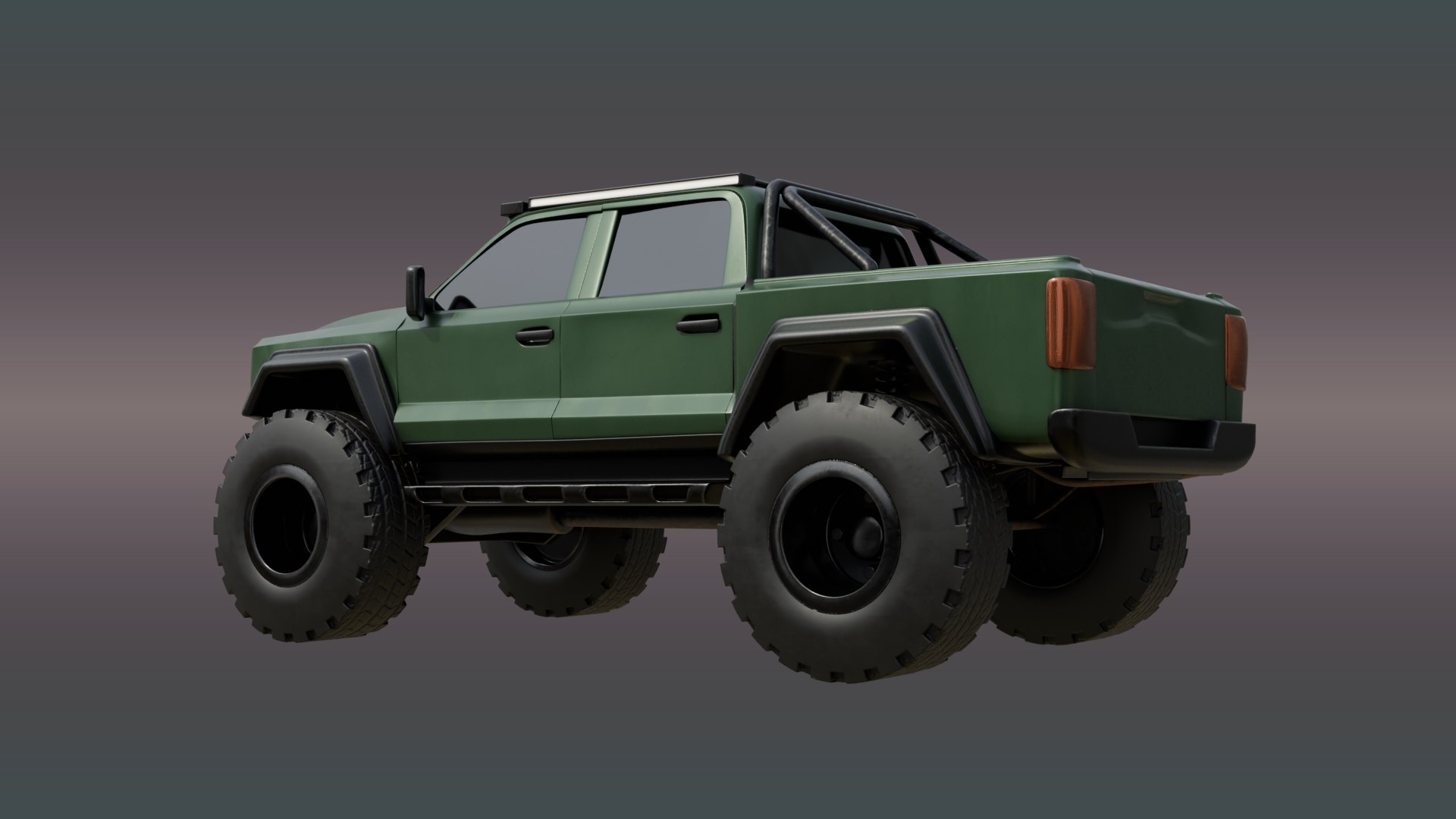 3D Current Green Color 4X4 Truck - TurboSquid 2263791