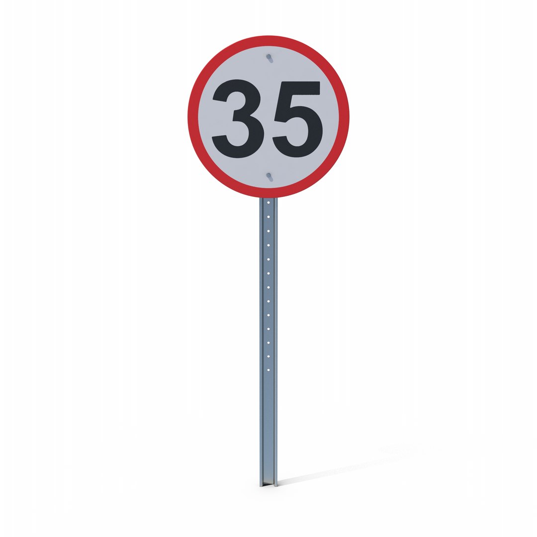 3D Road Sign Maximum Speed 35 - TurboSquid 2105482