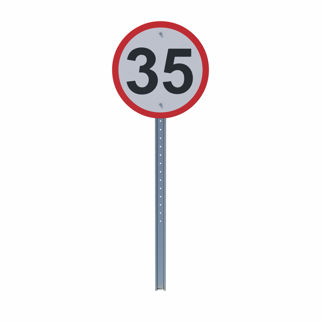 3D Road Sign Maximum Speed 35 - TurboSquid 2105482