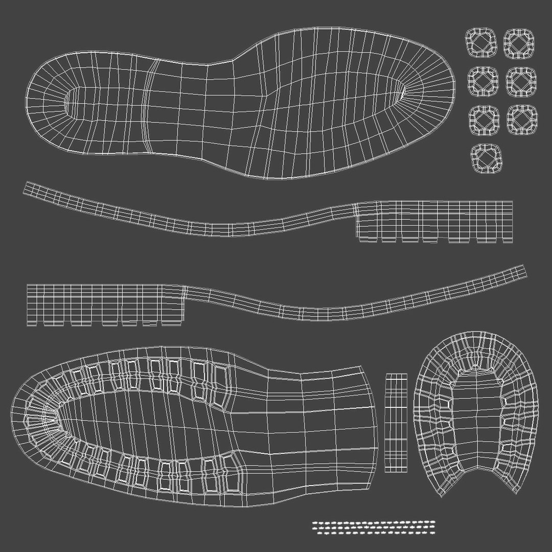 3d color leather work boots model