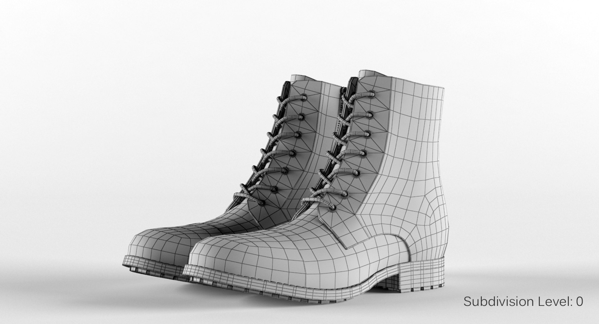 3d color leather work boots model