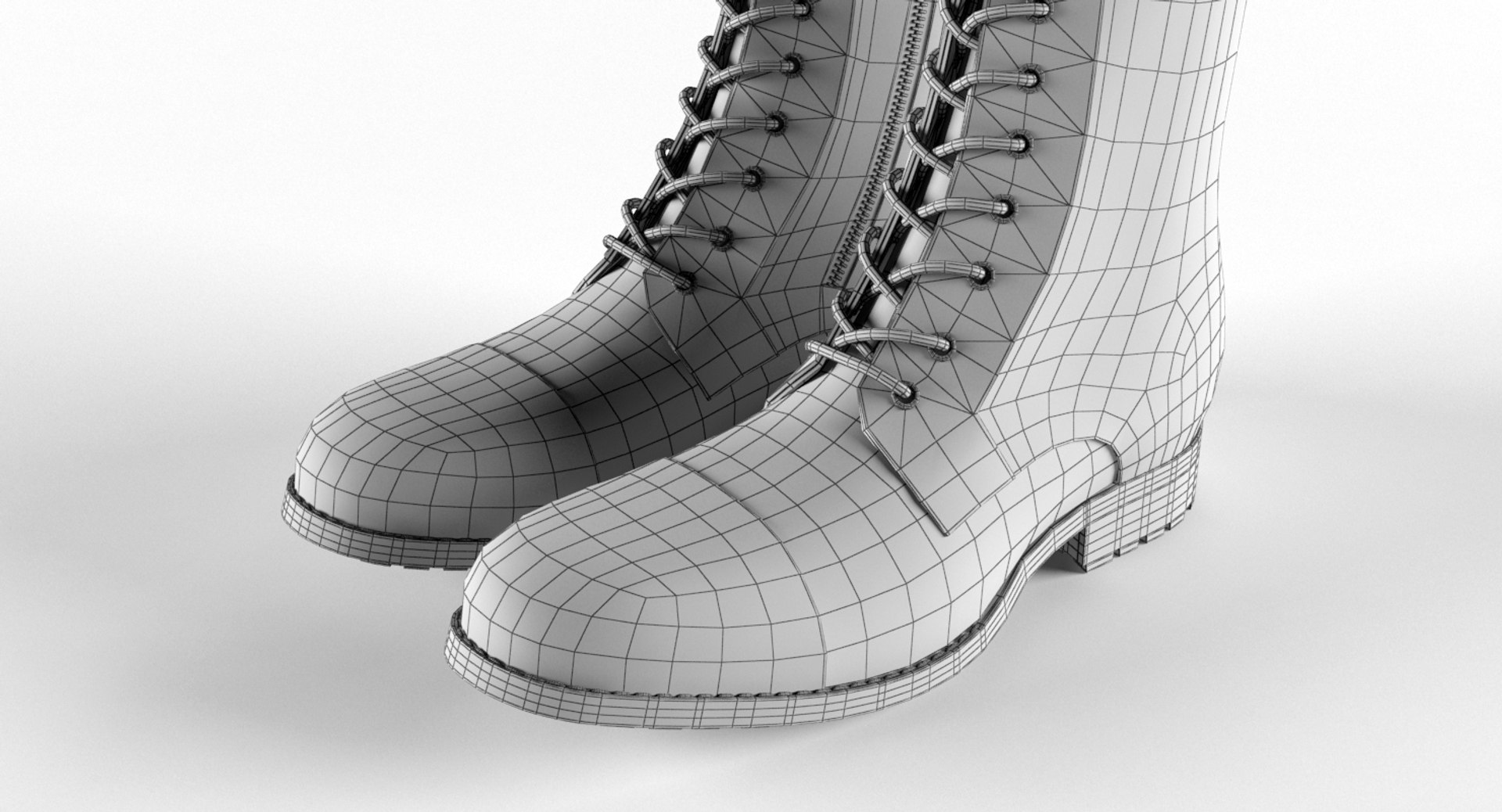 3d color leather work boots model