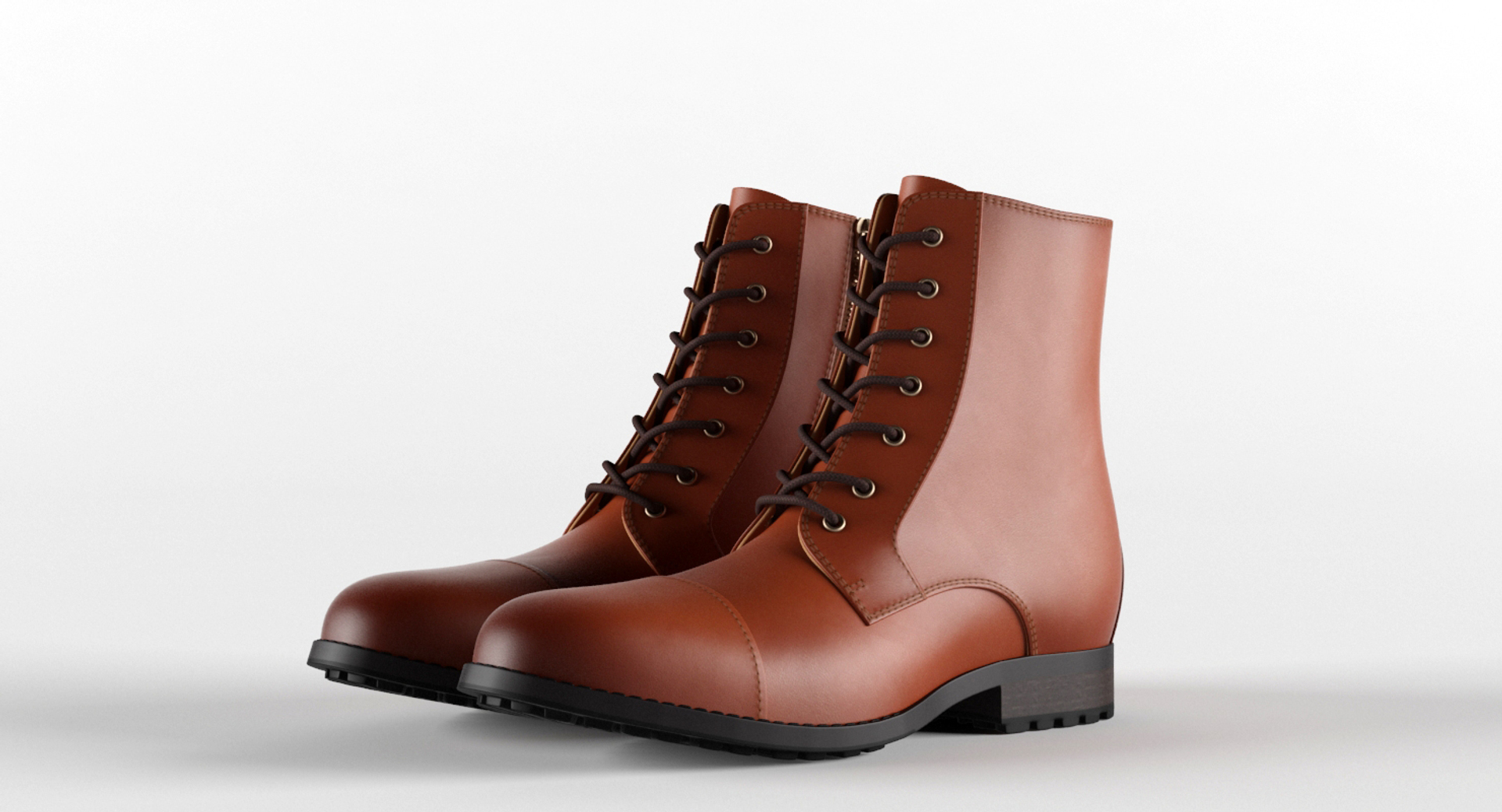 3d Color Leather Work Boots Model