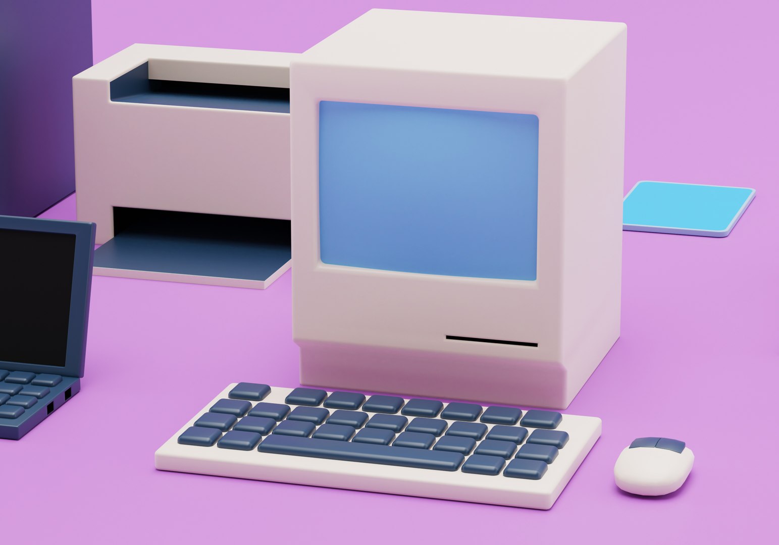 Simple Computers Electronics Office Equipment 3D Model - TurboSquid 1570549