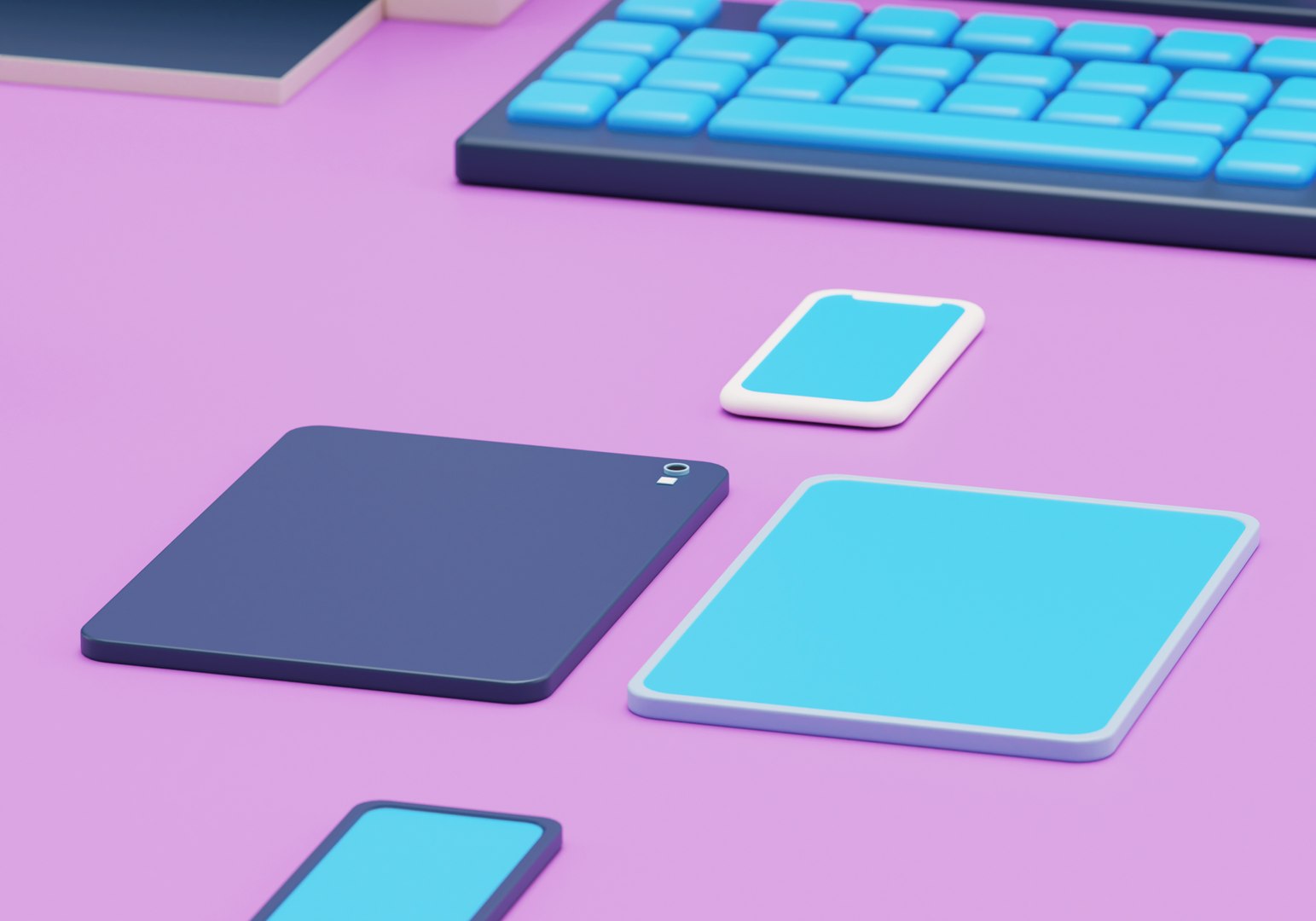 Simple Computers Electronics Office Equipment 3D Model - TurboSquid 1570549