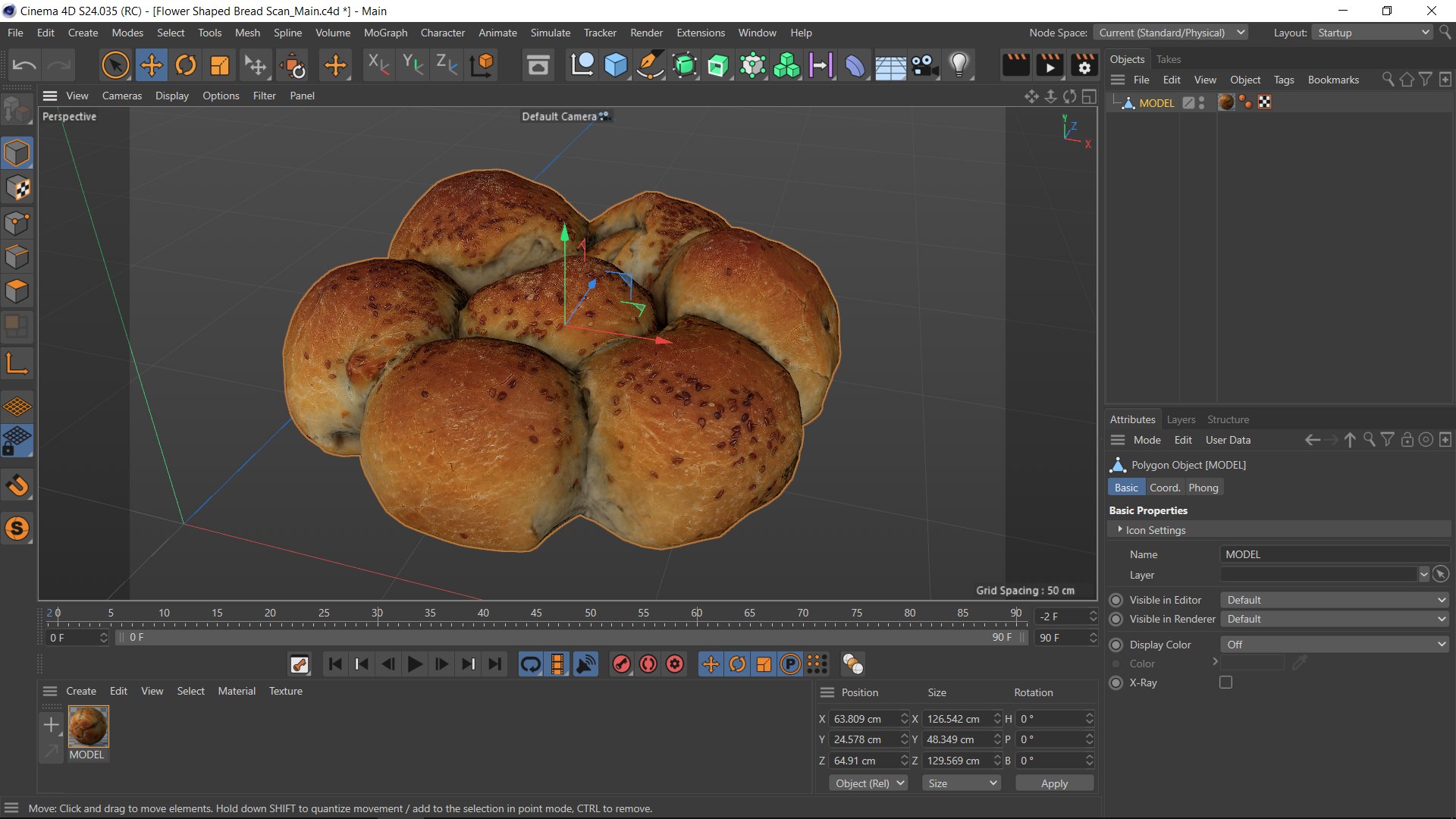 3D Model Flower Shaped Bread Scan - TurboSquid 2115075