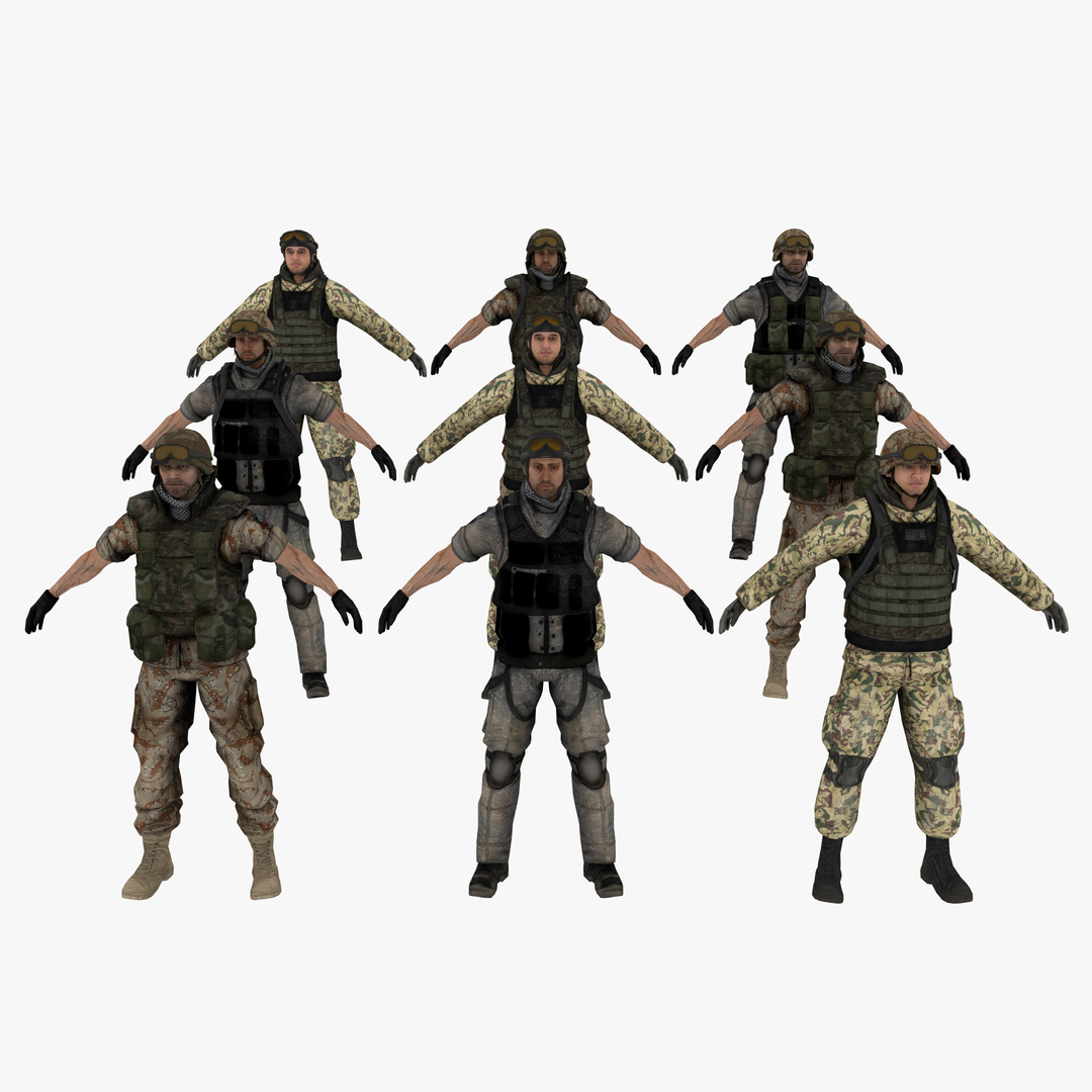 3d military soldiers