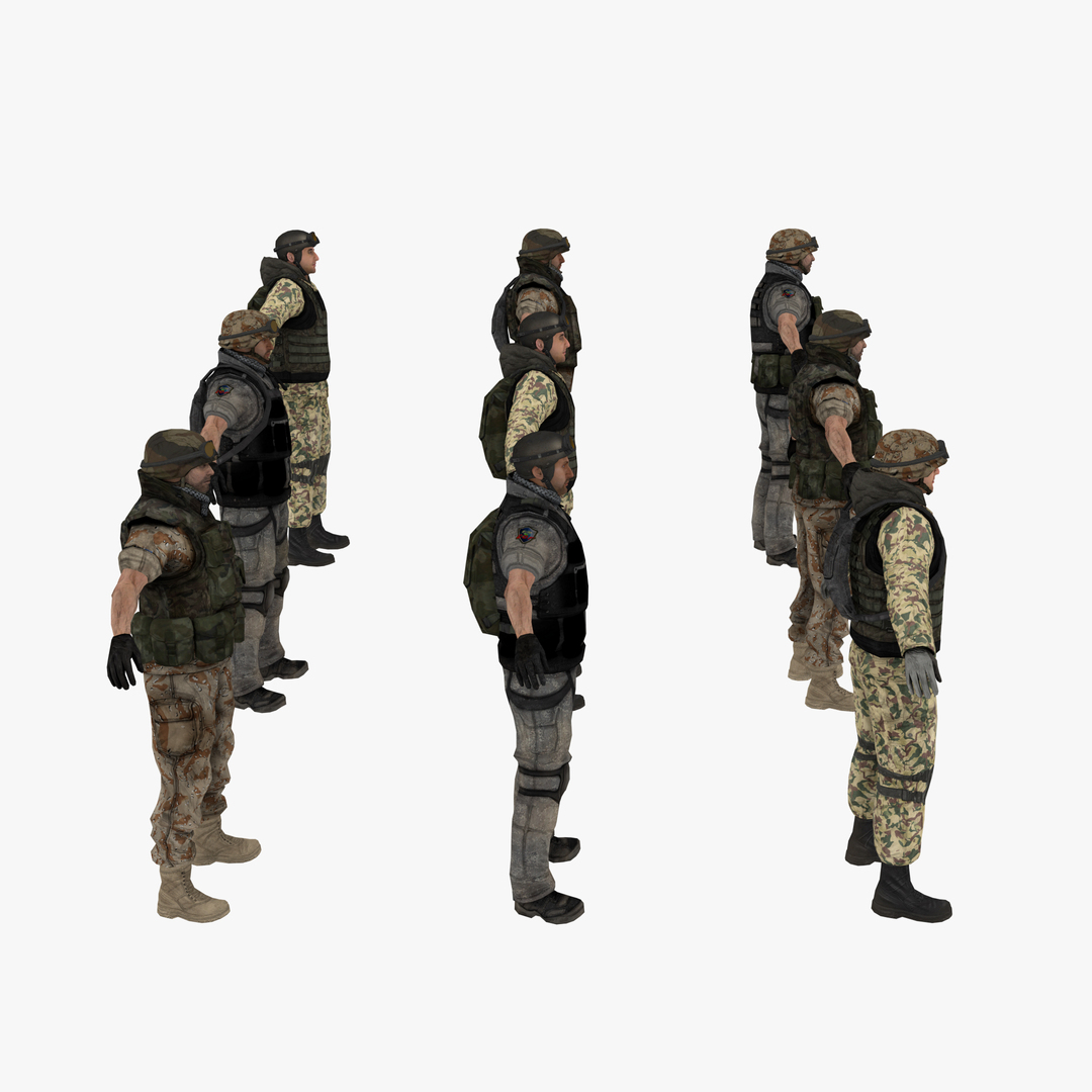 3d military soldiers