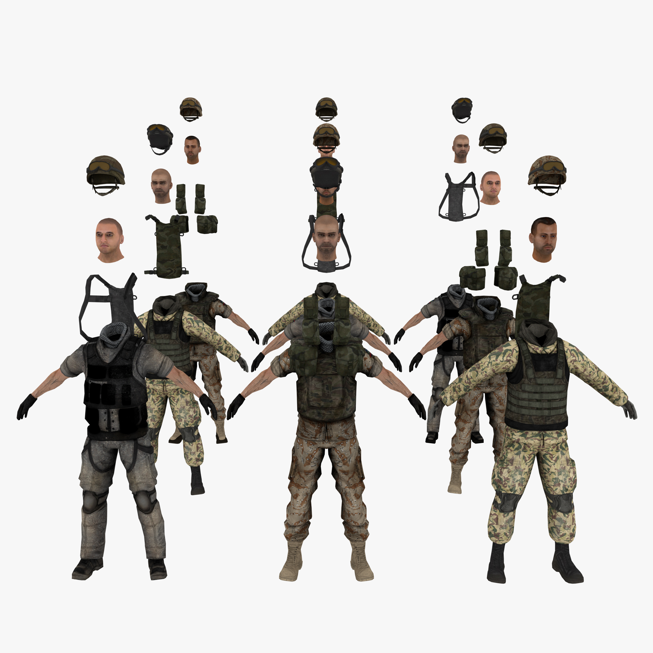 3d military soldiers
