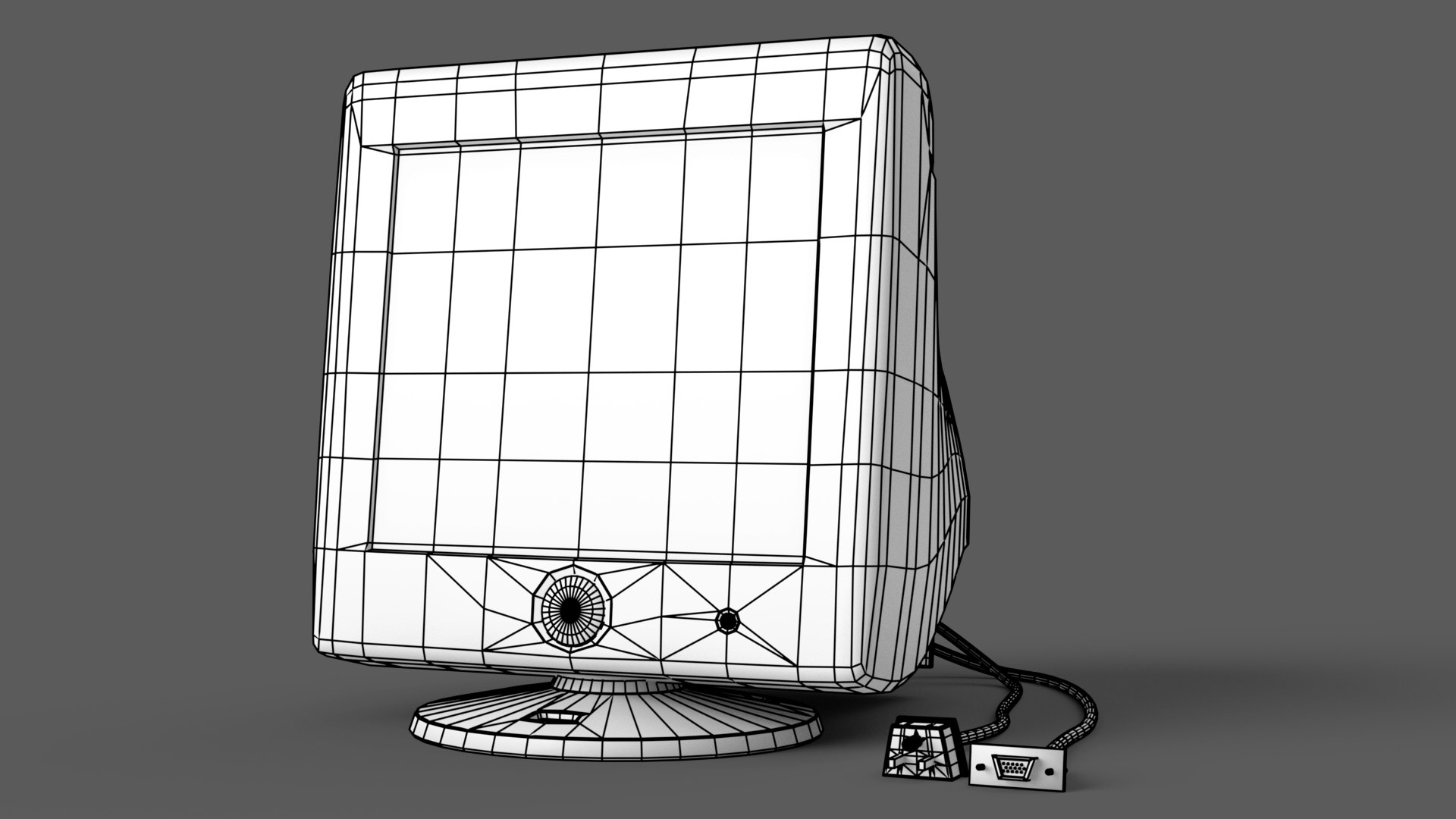 Old Computer CRT Monitor - Low Poly 3D Model - TurboSquid 1791695