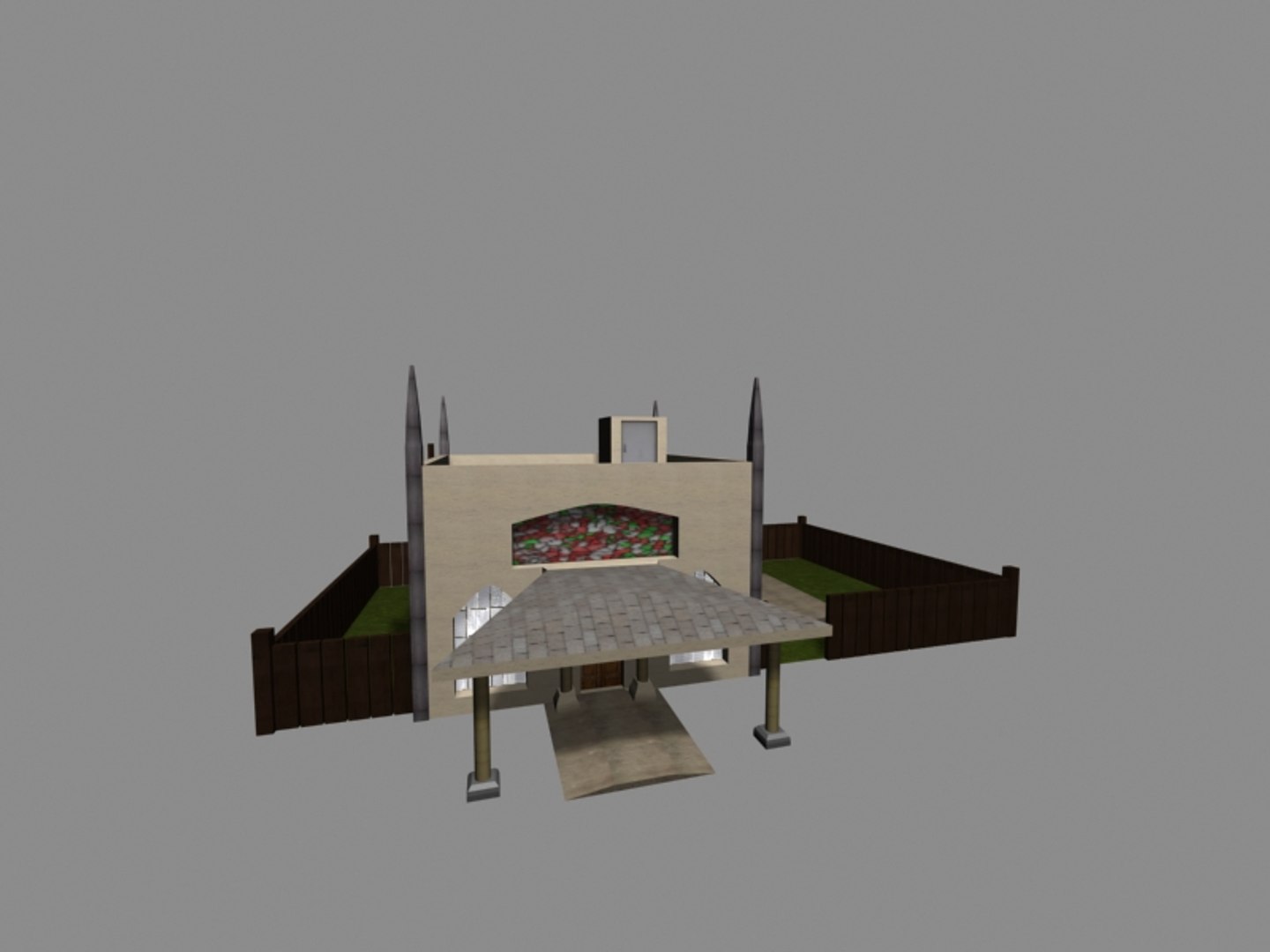 3d model building sandstone sand