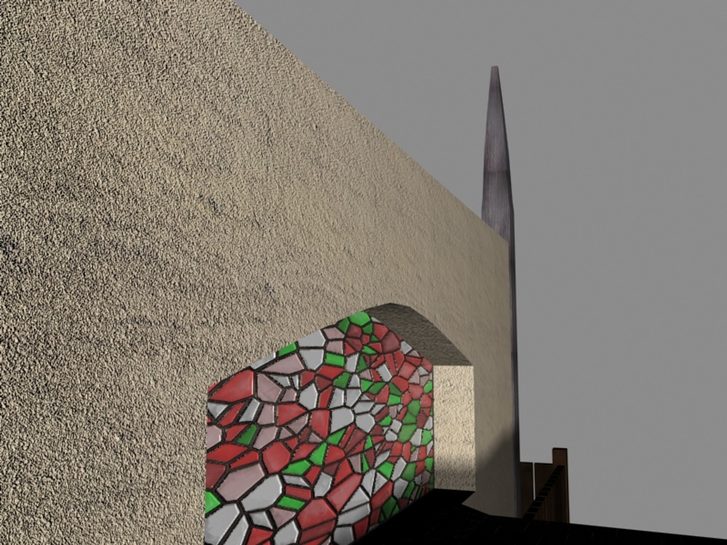 3d model building sandstone sand