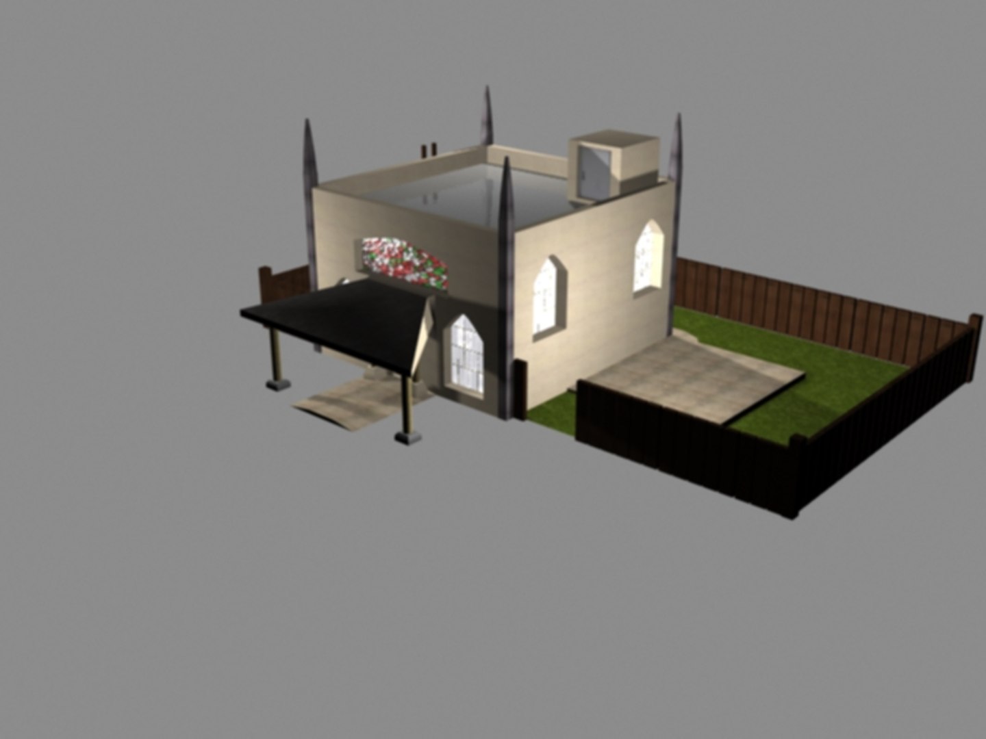 3d model building sandstone sand