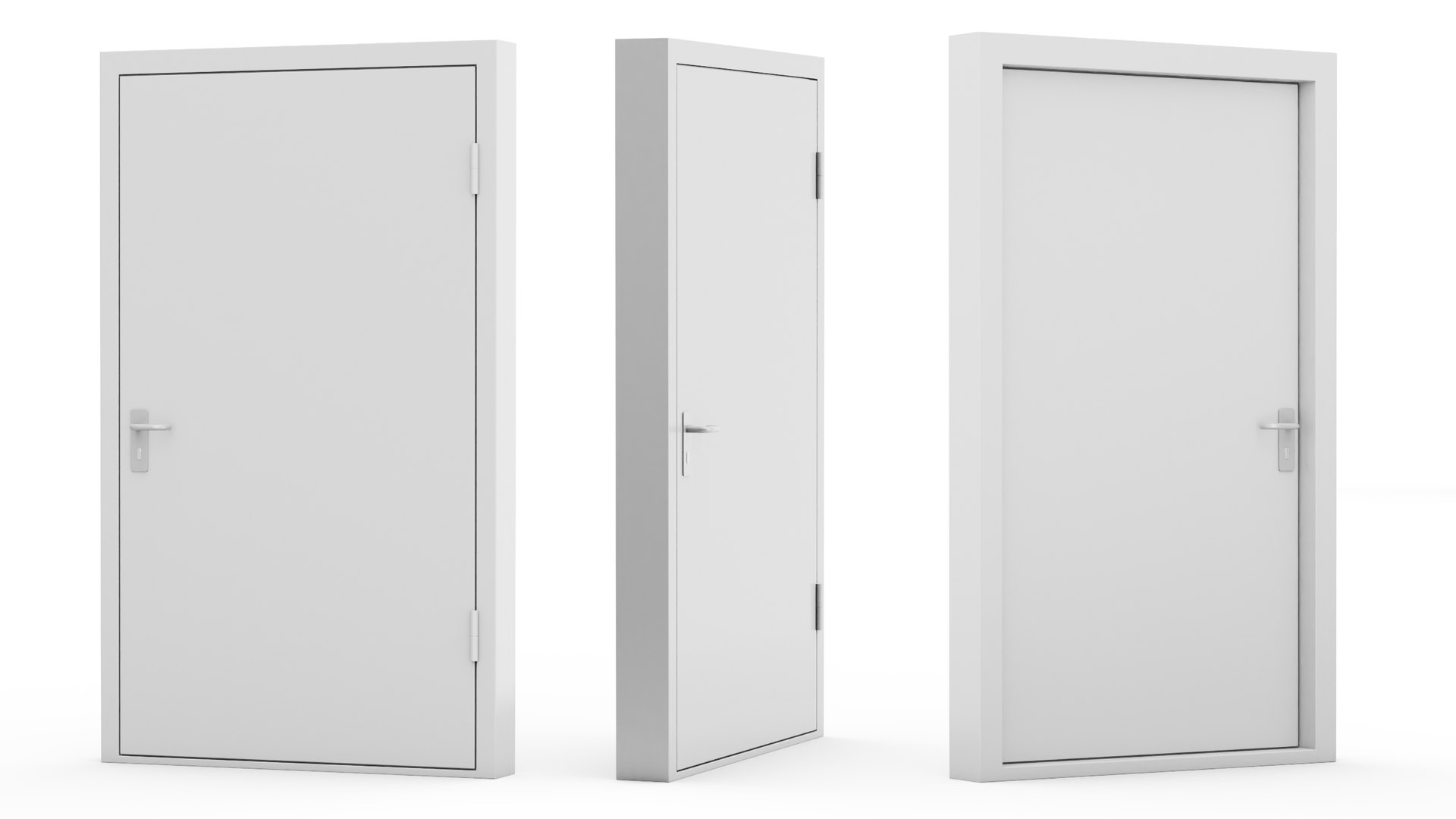 Security Fire Door Grey 3D Model - TurboSquid 2054594