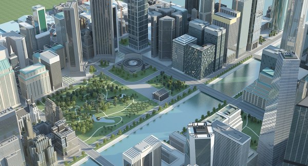 3D big city scene - TurboSquid 1202340
