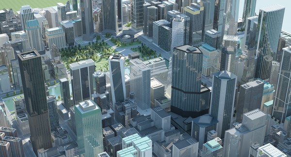3D big city scene - TurboSquid 1202340