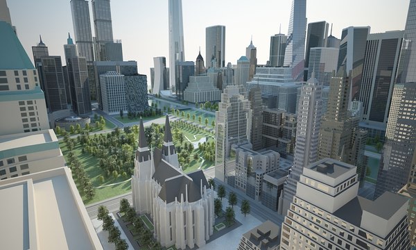 3D big city scene - TurboSquid 1202340