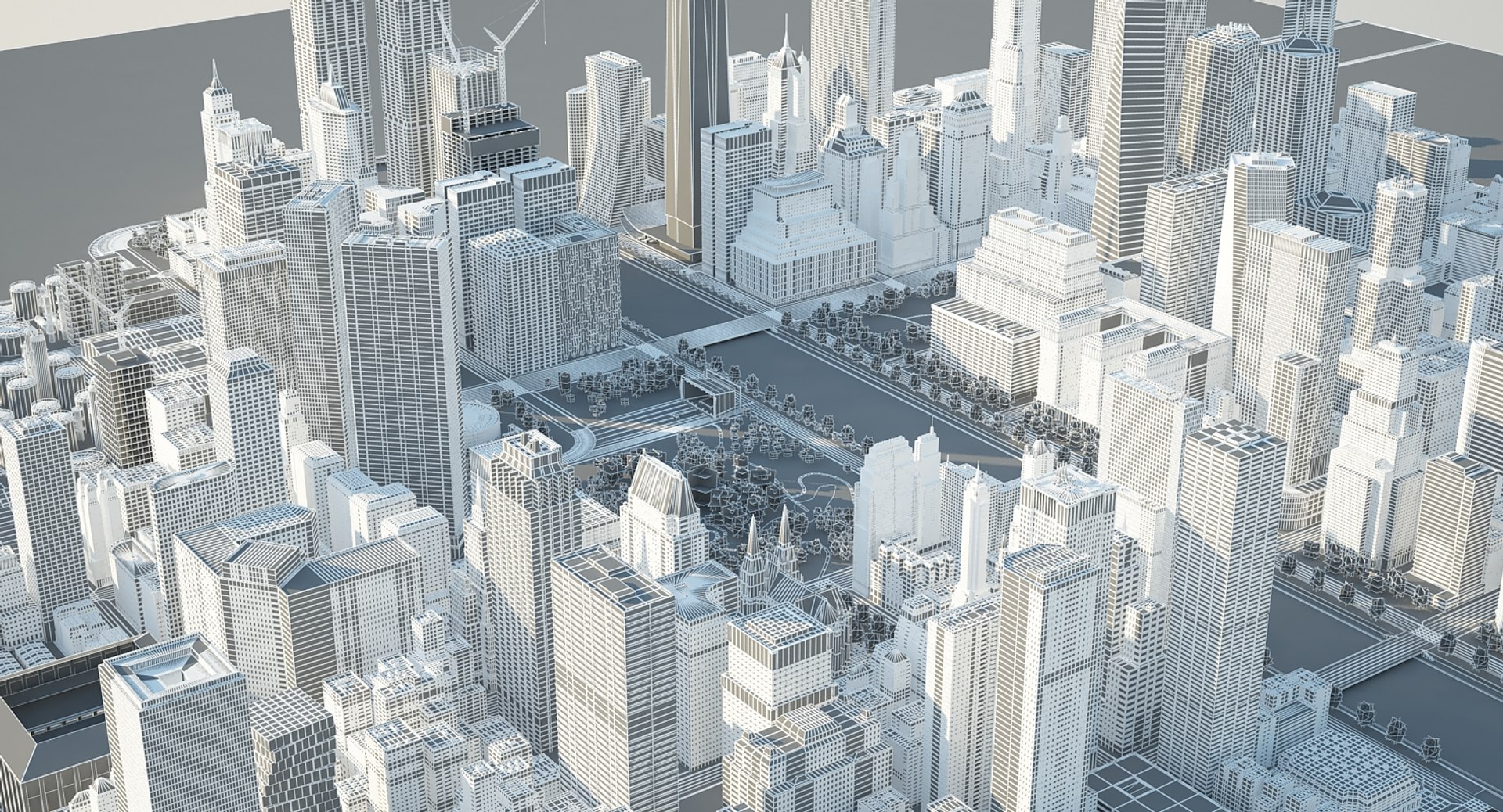 3D big city scene - TurboSquid 1202340