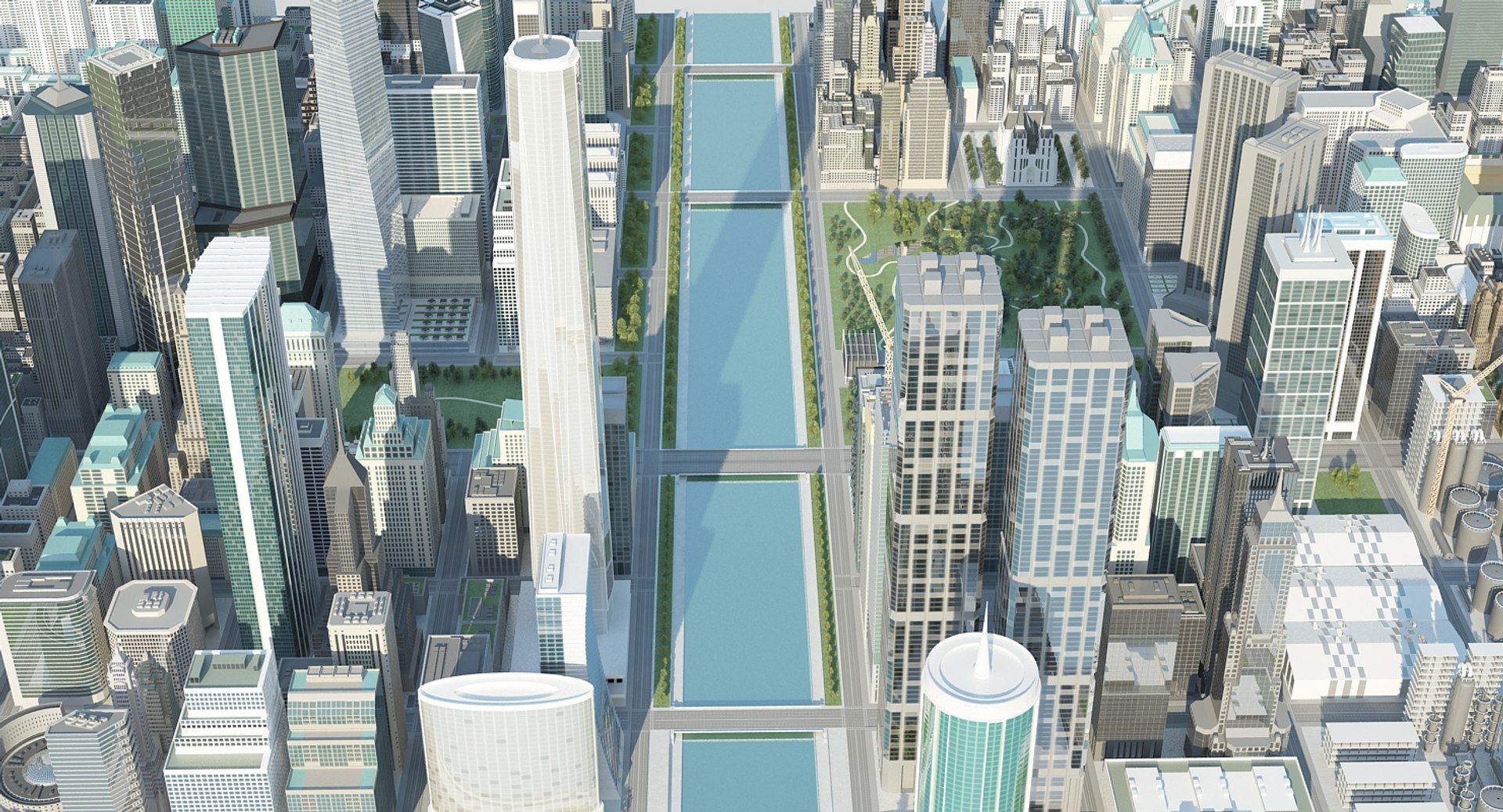 3D big city scene - TurboSquid 1202340