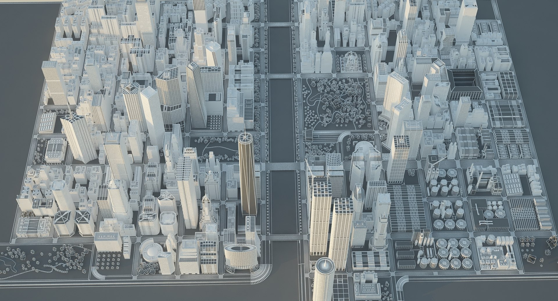3D big city scene - TurboSquid 1202340