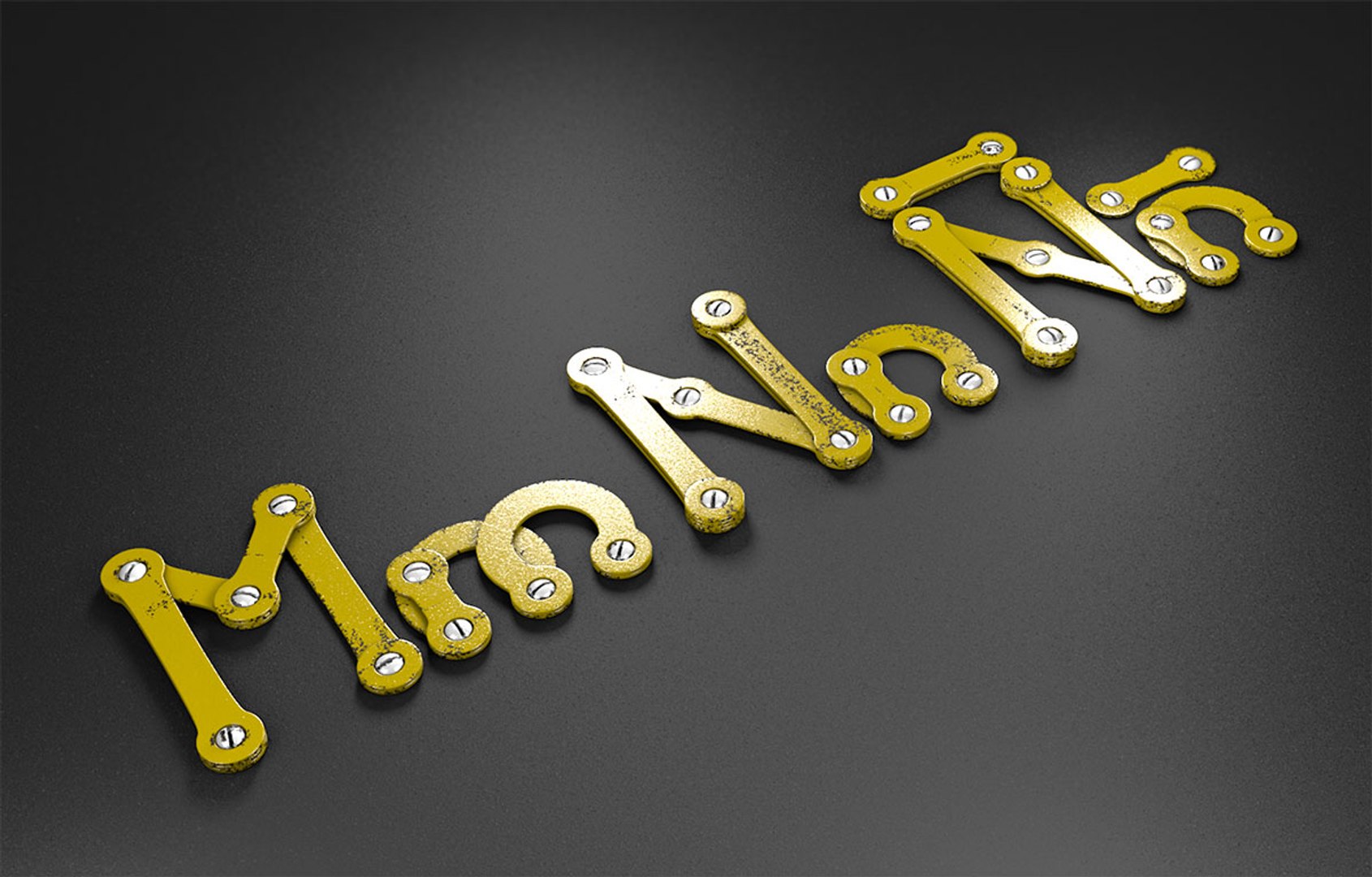 3D mn rusty metal alphabet letters - TurboSquid 1454050