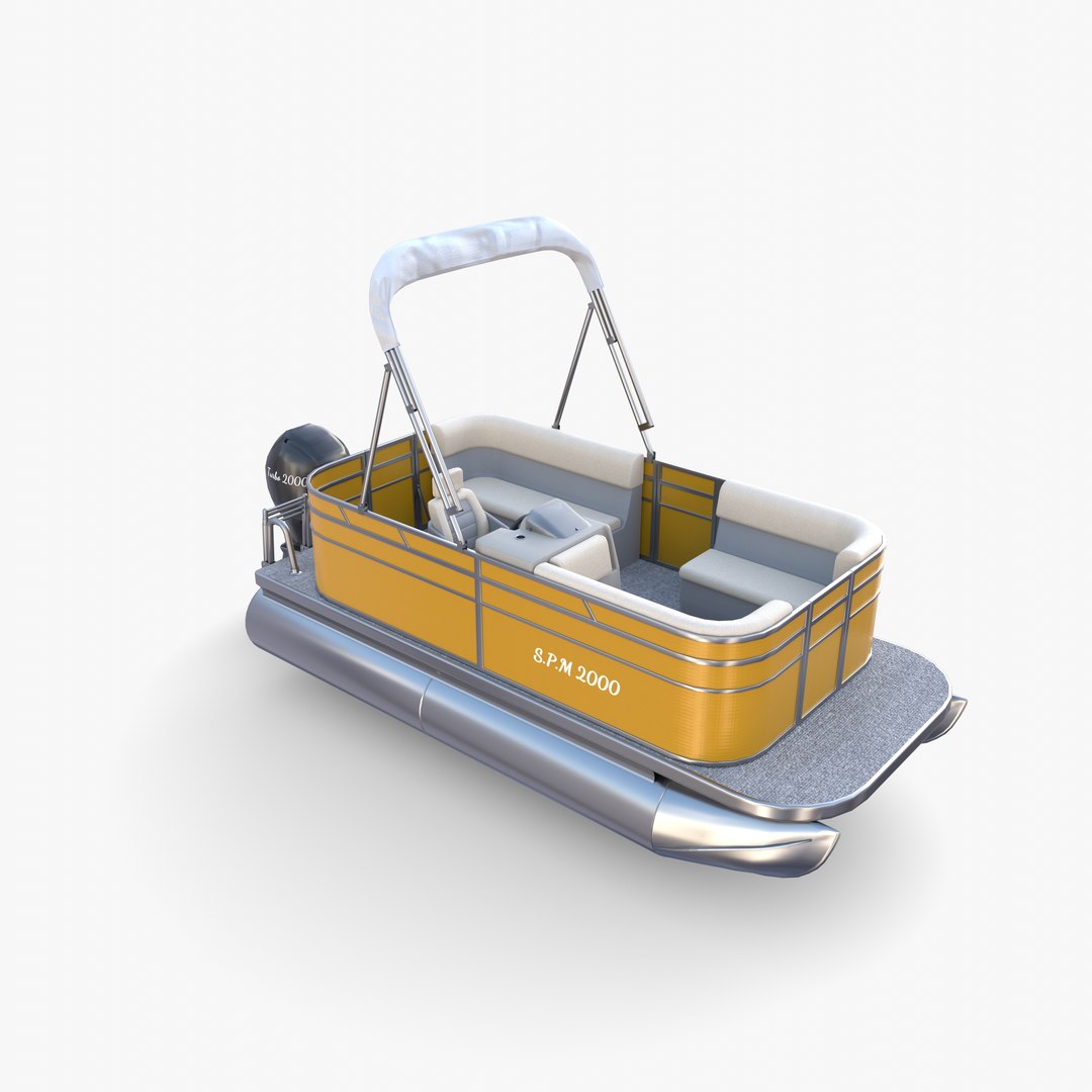 Pontoon Boat V3 3D Model - TurboSquid 2340371