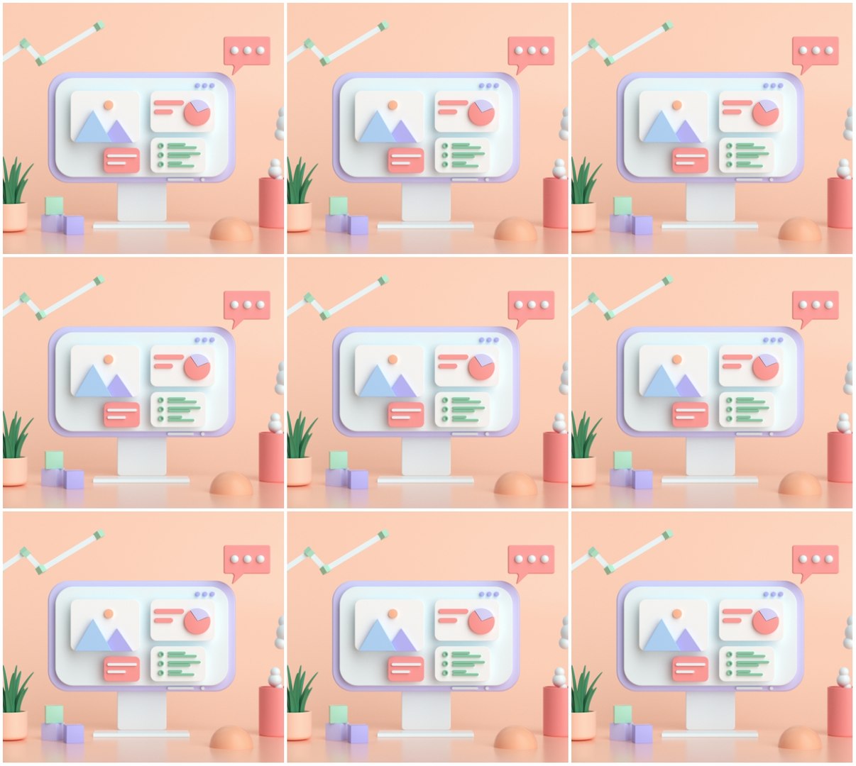 Cartoon Elements Cartoon Scene 2D Office UI Interface Icon Animation ...