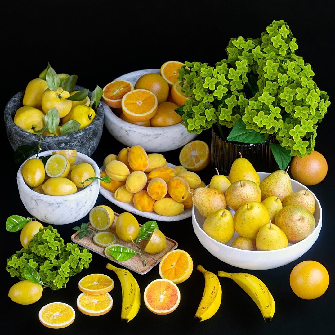 3D set fruits - TurboSquid 1581859