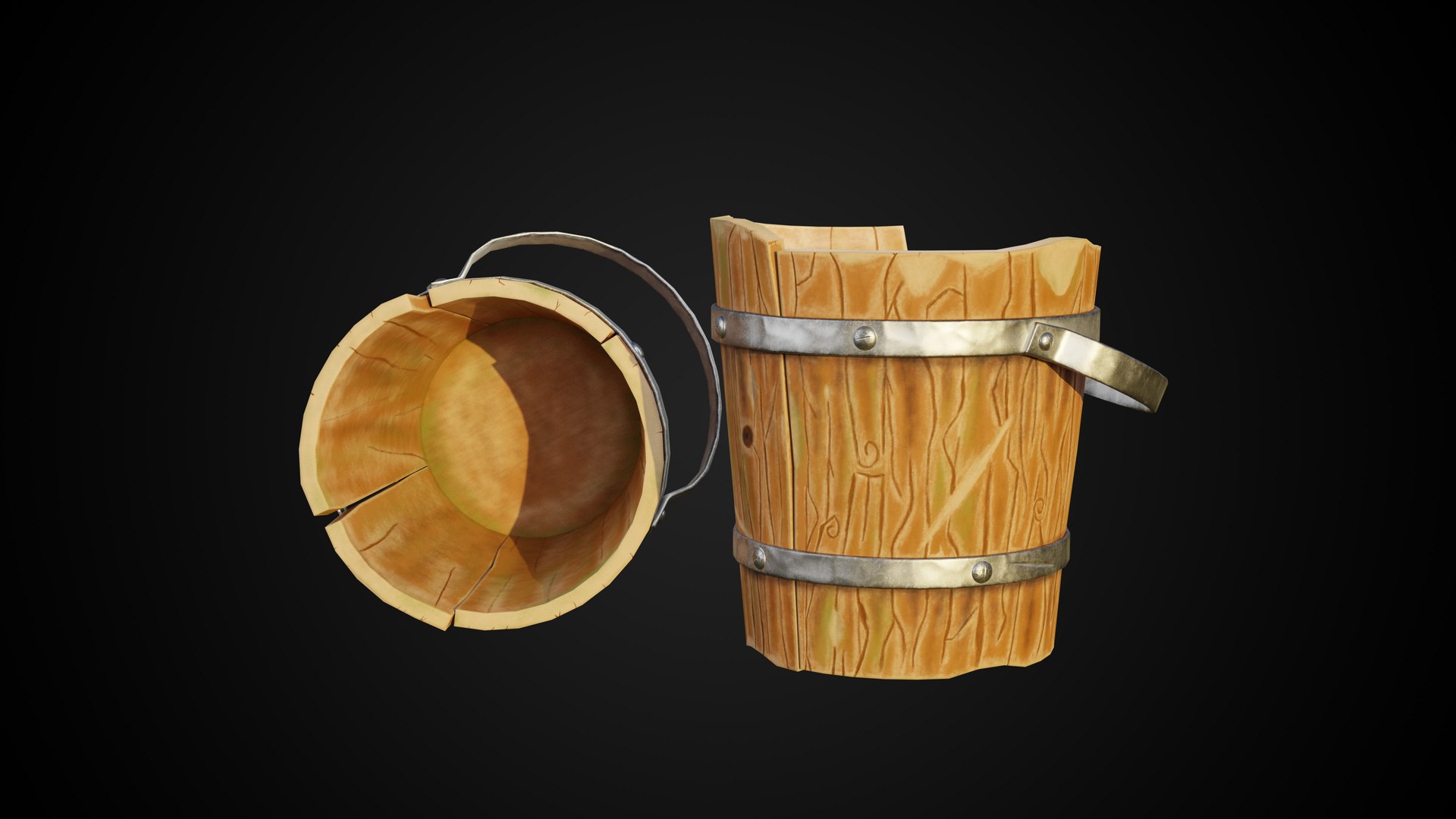 Wood Bucket Stylized 3D model - TurboSquid 1732587