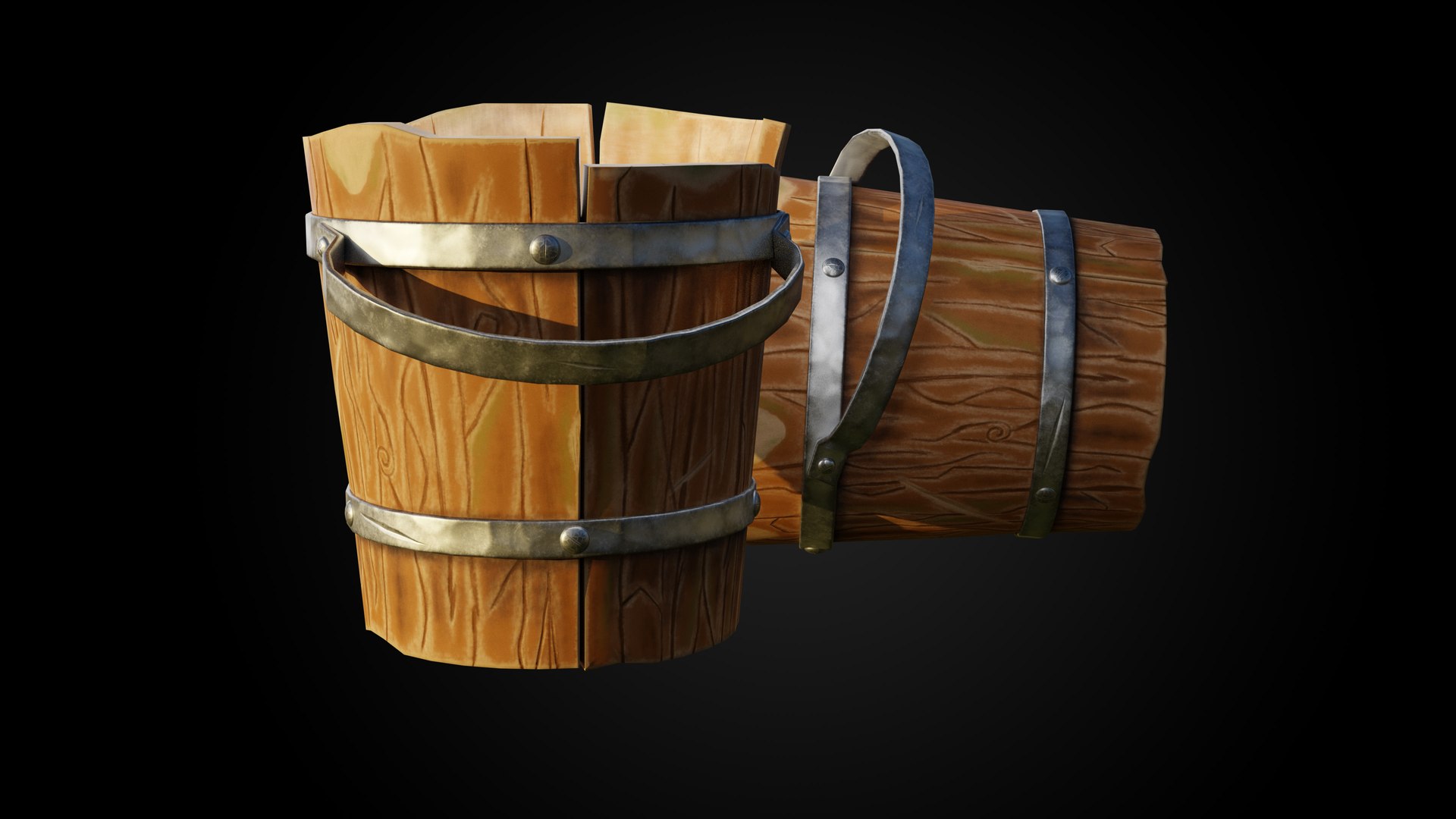 Wood Bucket Stylized 3D model - TurboSquid 1732587