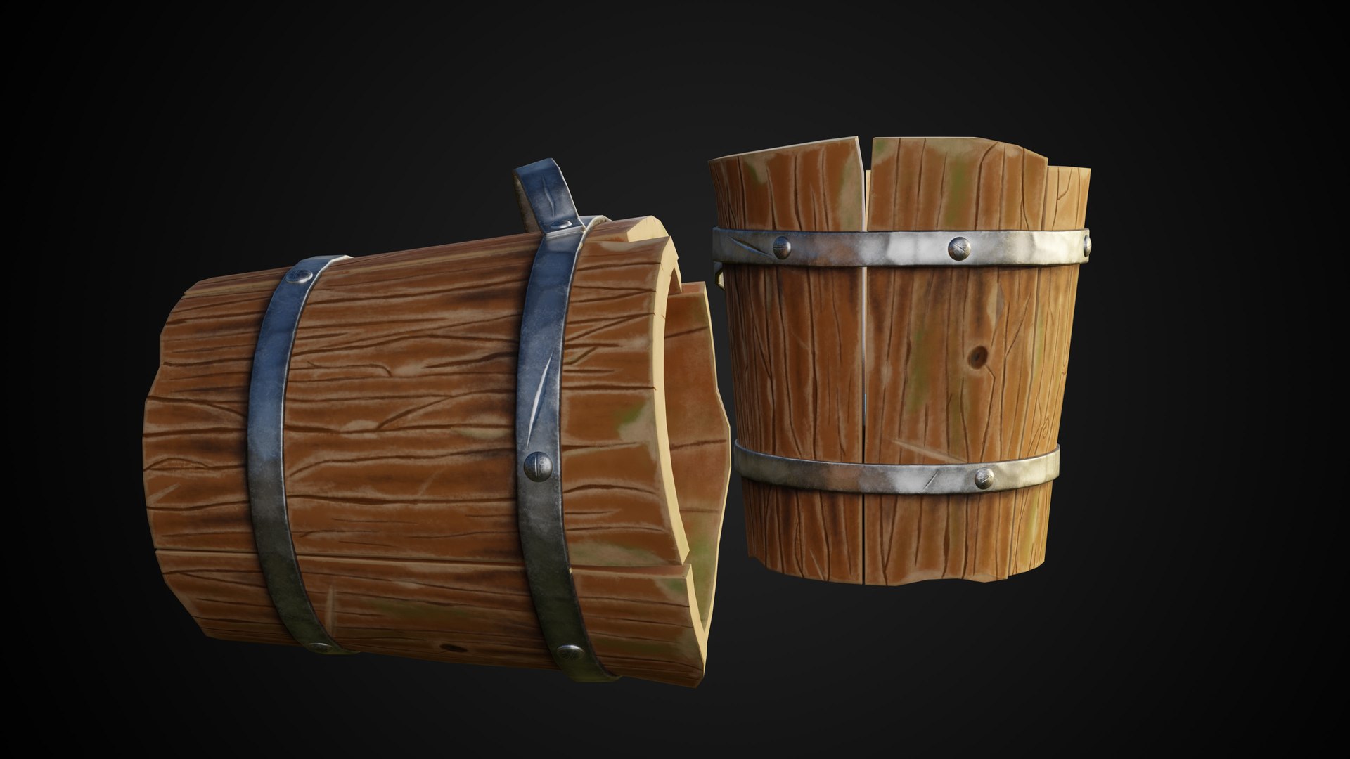Wood Bucket Stylized 3D model - TurboSquid 1732587
