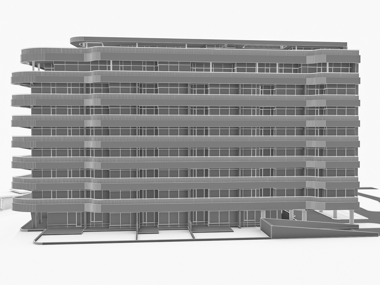 Modern Apartment Building 04 3D Model - TurboSquid 1751254