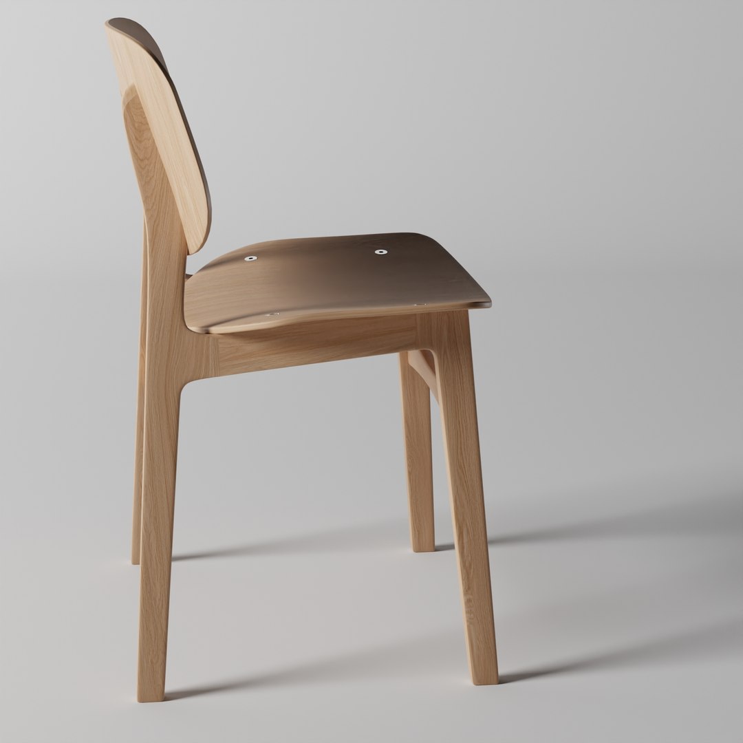 Round Wooden Chair 3D Model - TurboSquid 2243768