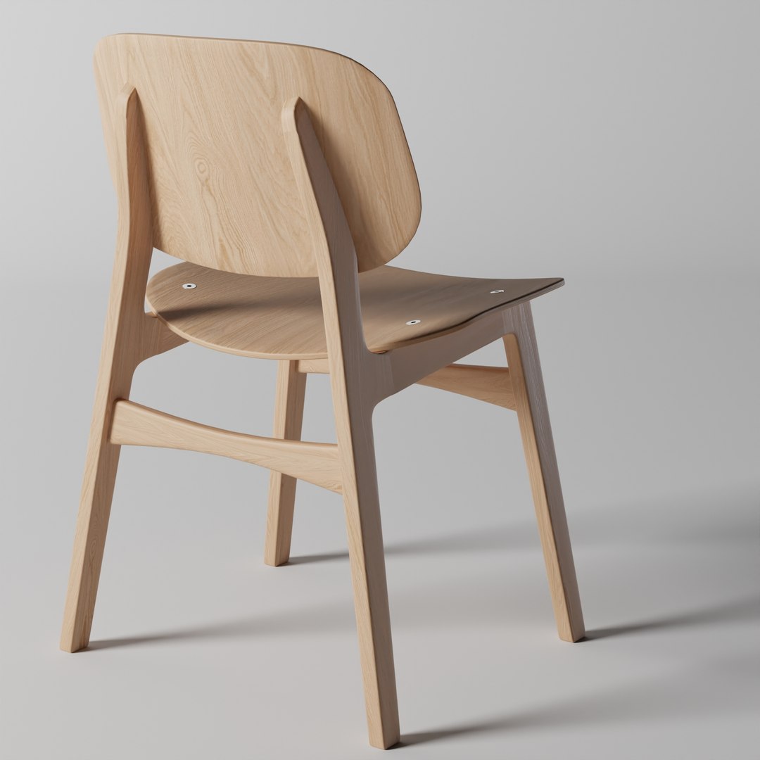 Round Wooden Chair 3D Model - TurboSquid 2243768