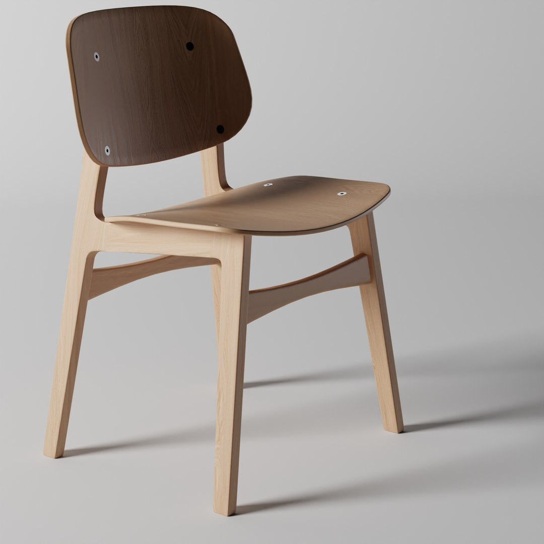 Round Wooden Chair 3D Model - TurboSquid 2243768