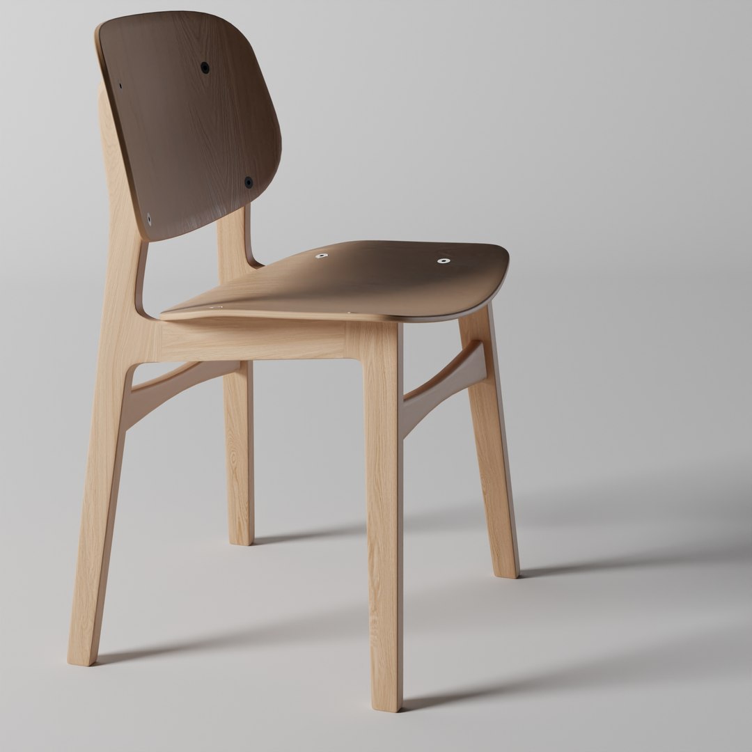 Round Wooden Chair 3D Model - TurboSquid 2243768