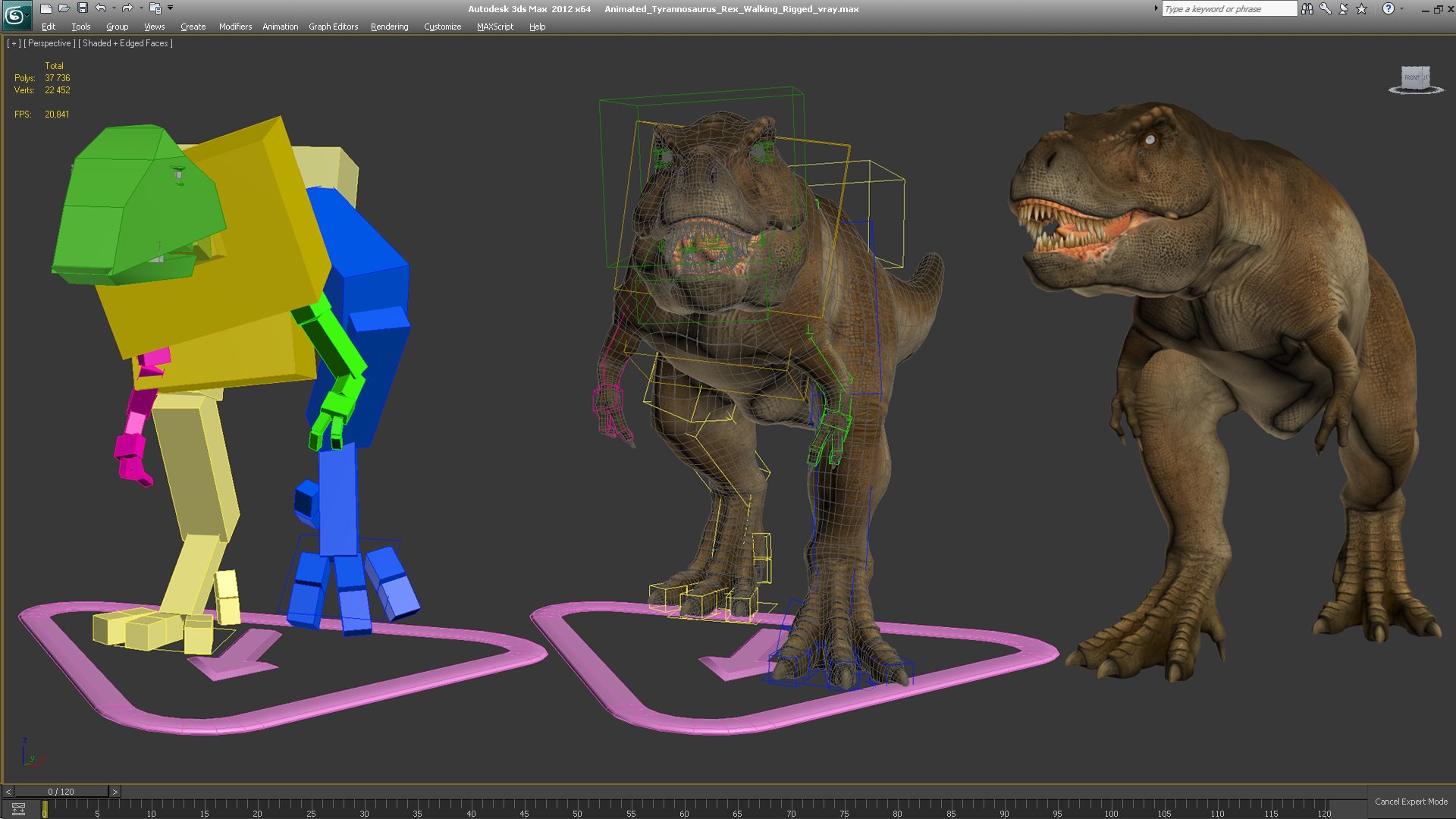 3D Tyrannosaurus Rex Walking Animal - TurboSquid 1478308
