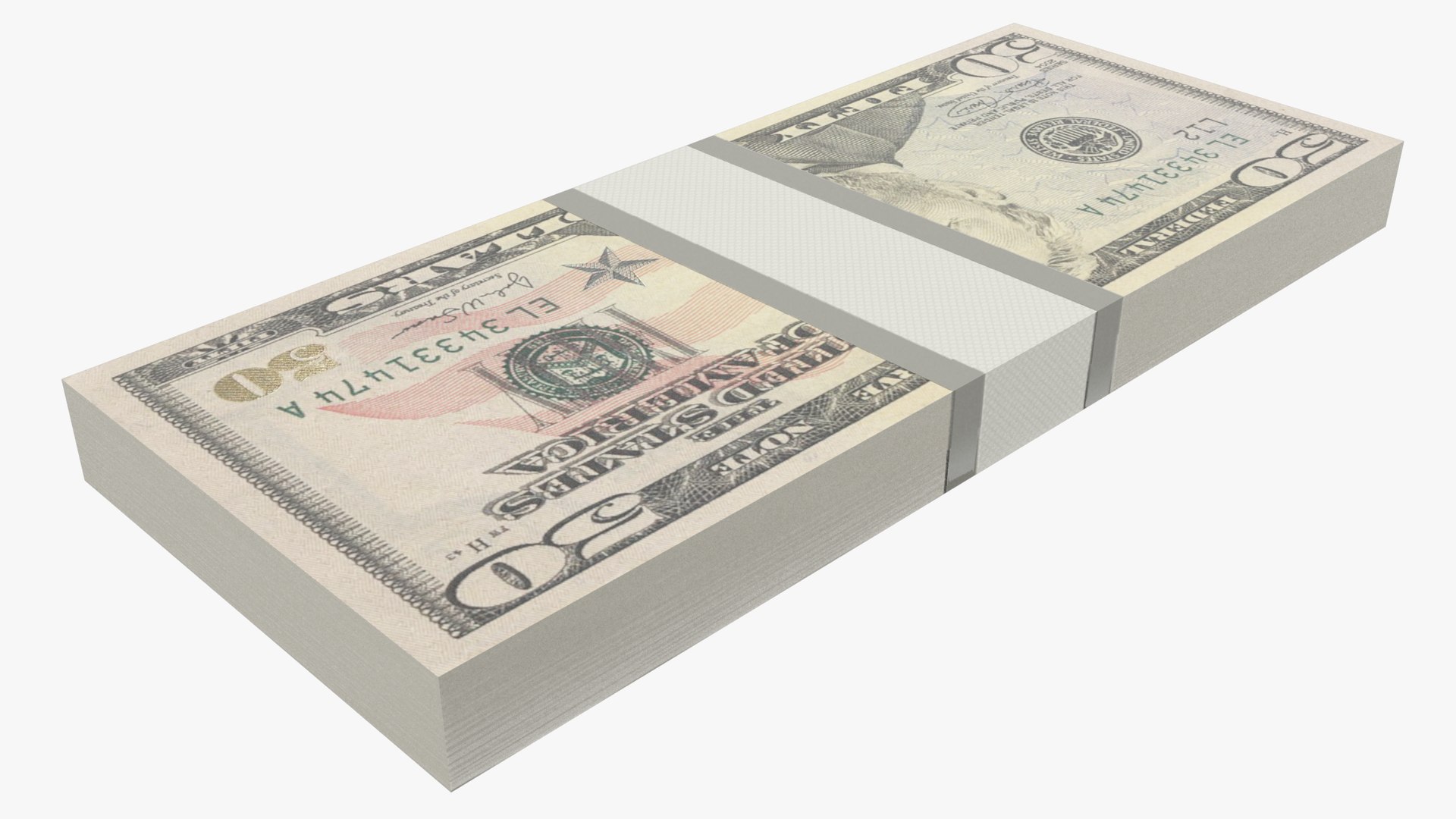 Fifty dollars bills 3D model - TurboSquid 1652356