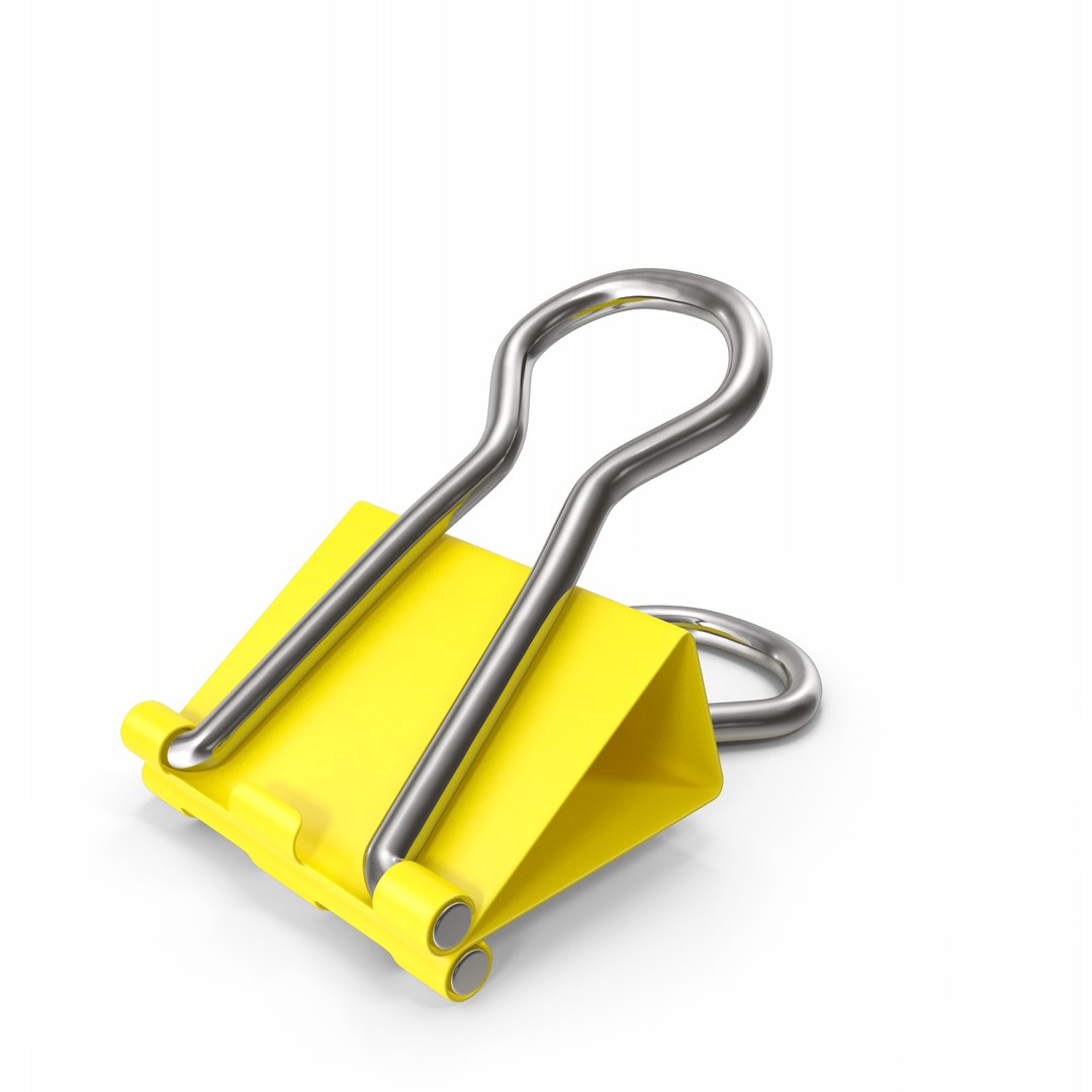 3D Model Binder Clip Yellow - TurboSquid 2314869