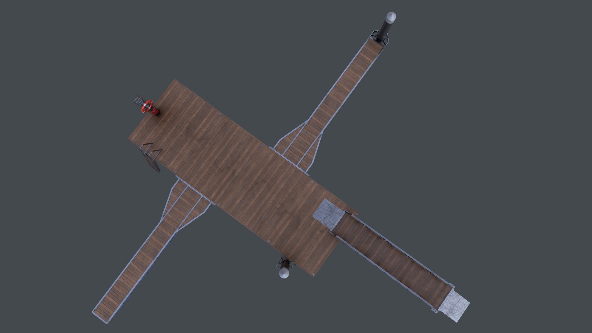 3D Model Marina Pontoon Pier Set - TurboSquid 2243702
