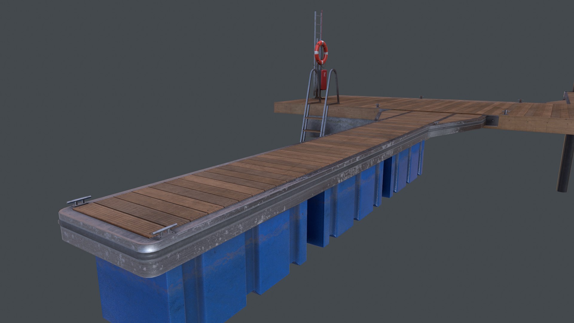 3D Model Marina Pontoon Pier Set - TurboSquid 2243702