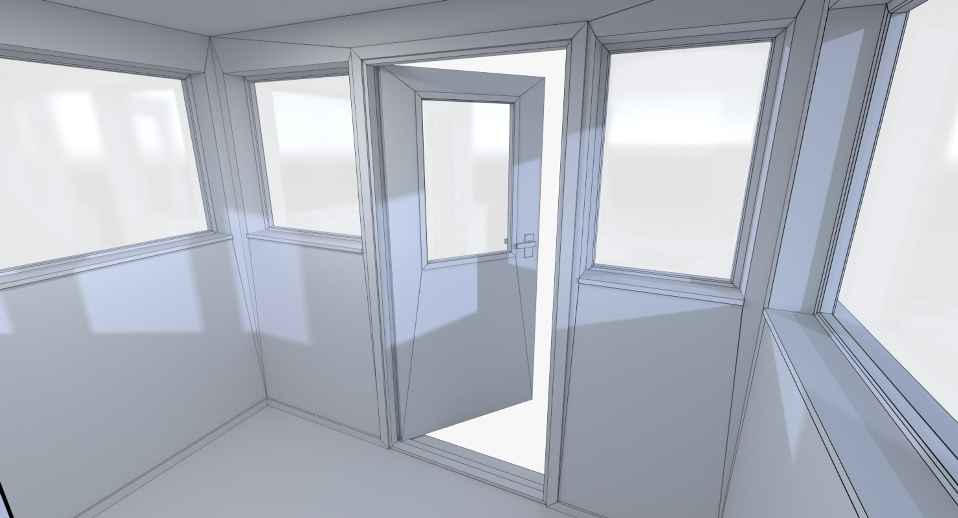 Guard Building Interior 3d Model