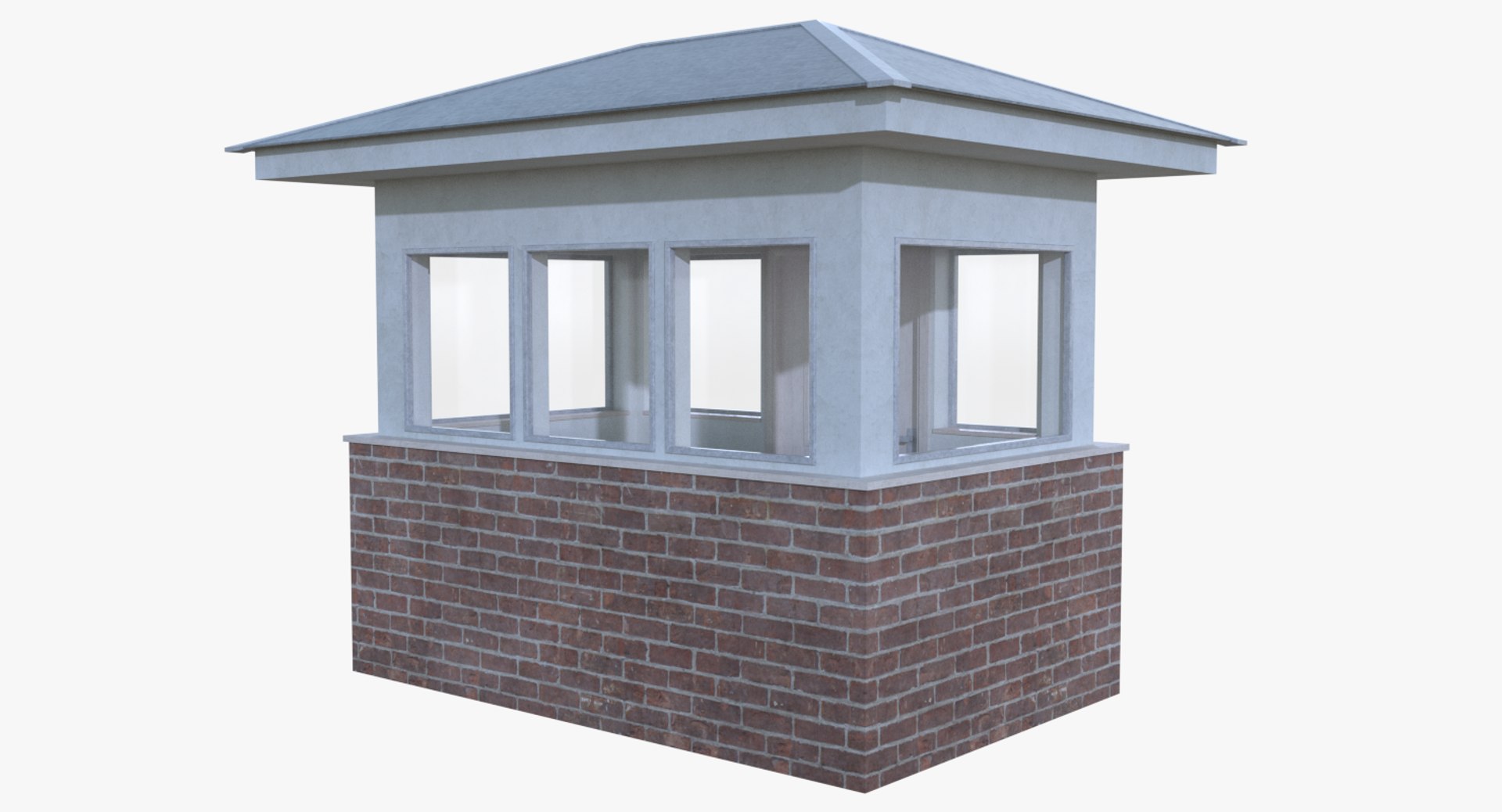 Guard Building Interior 3d Model