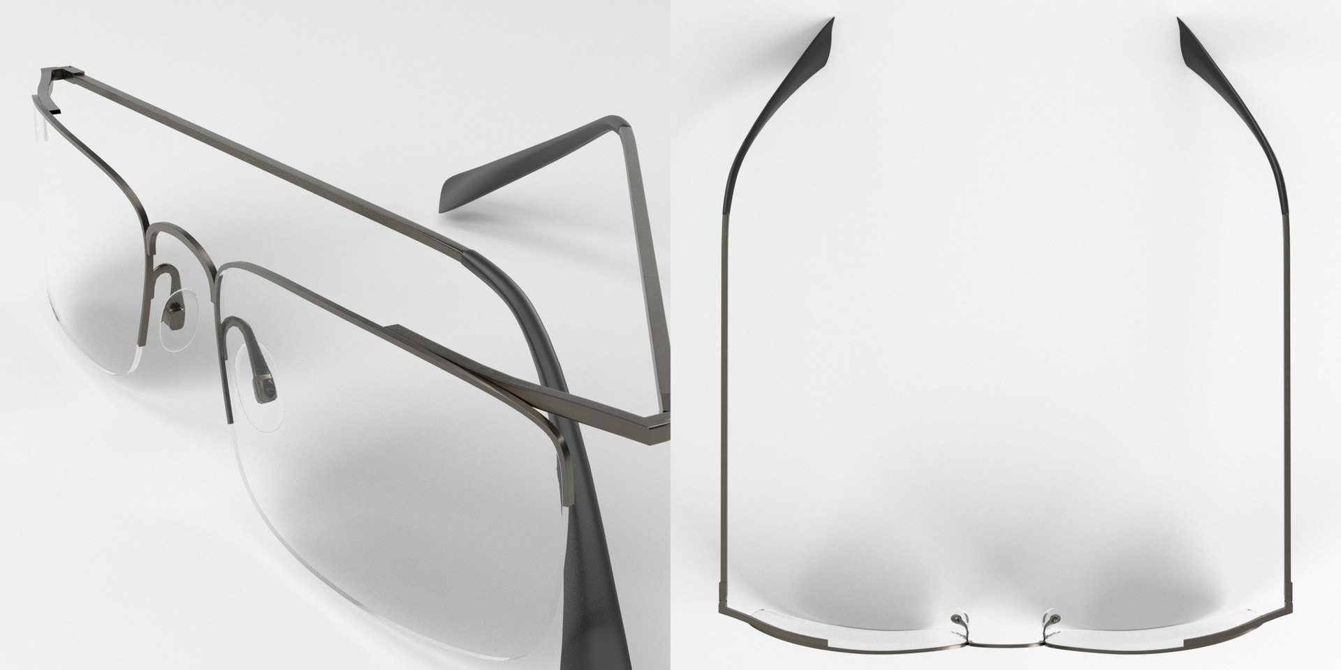 Glasses Half Rim Square 3D Model - TurboSquid 1947330